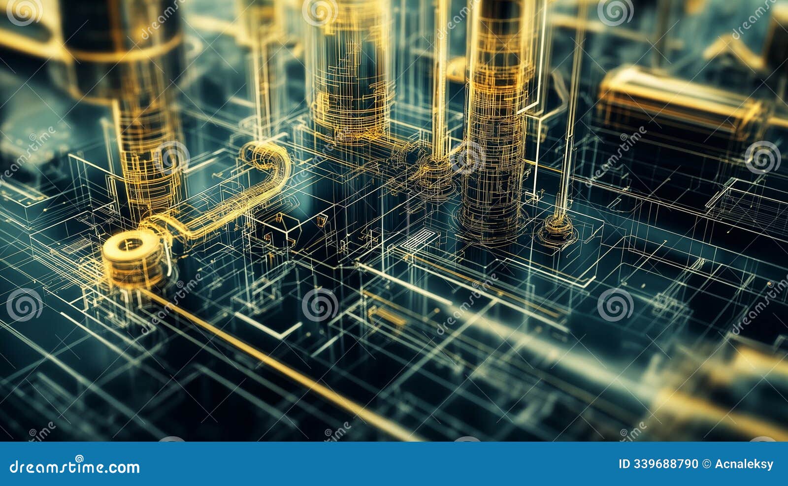 Abstract Industrial Background, Complex Production Process Stock ...