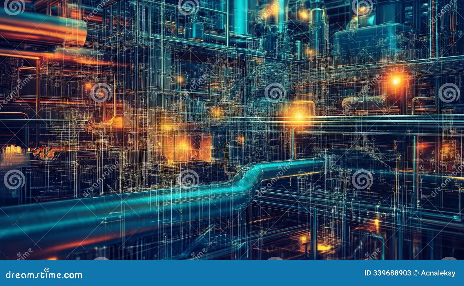 Abstract Industrial Background, Complex Production Process Stock Image ...