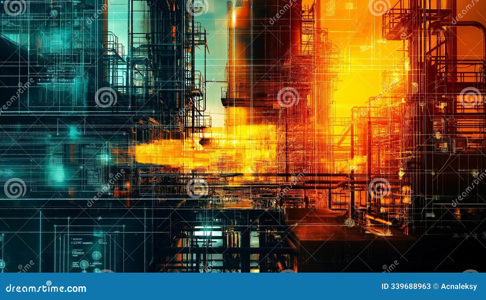 Abstract Industrial Background, Complex Production Process Stock Image ...