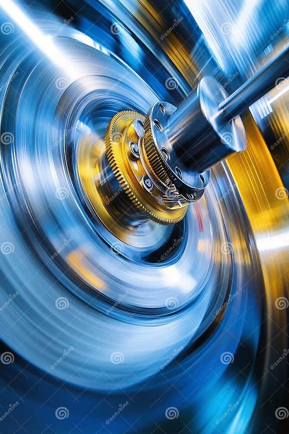 Abstract Industrial Gears in Motion, Blurred Effect and High Tech ...