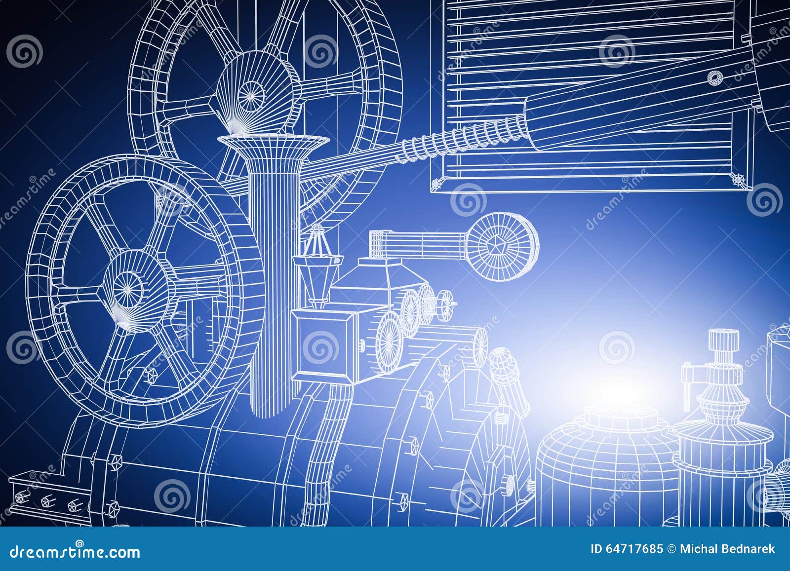Abstract Industrial, Technology Background. Gears Outlines Stock ...
