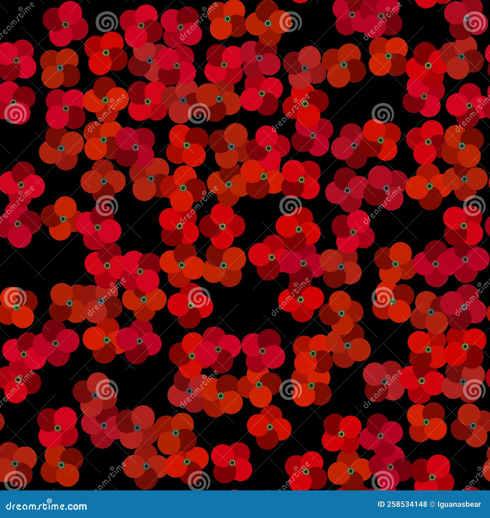 Abstract Infinity Pattern with Stylized Red Poppy Flowers Stock ...