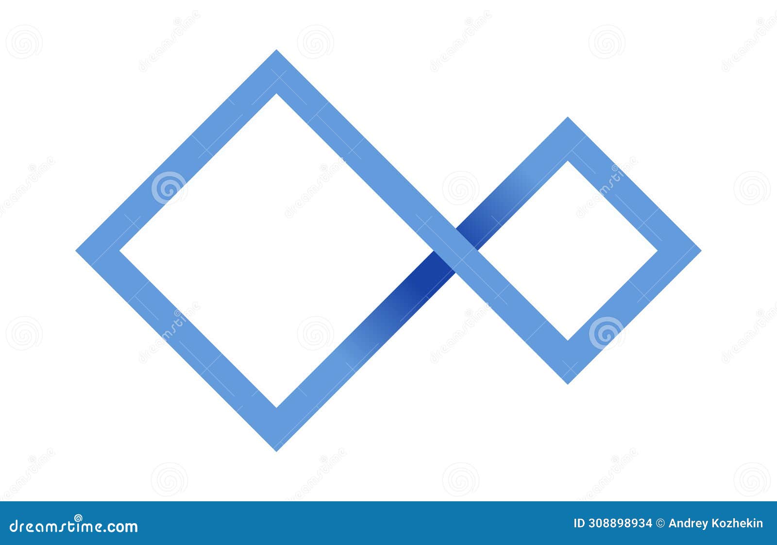 Abstract Infinity Sign with Right Angles. Infinity Loop Symbol in Flat ...