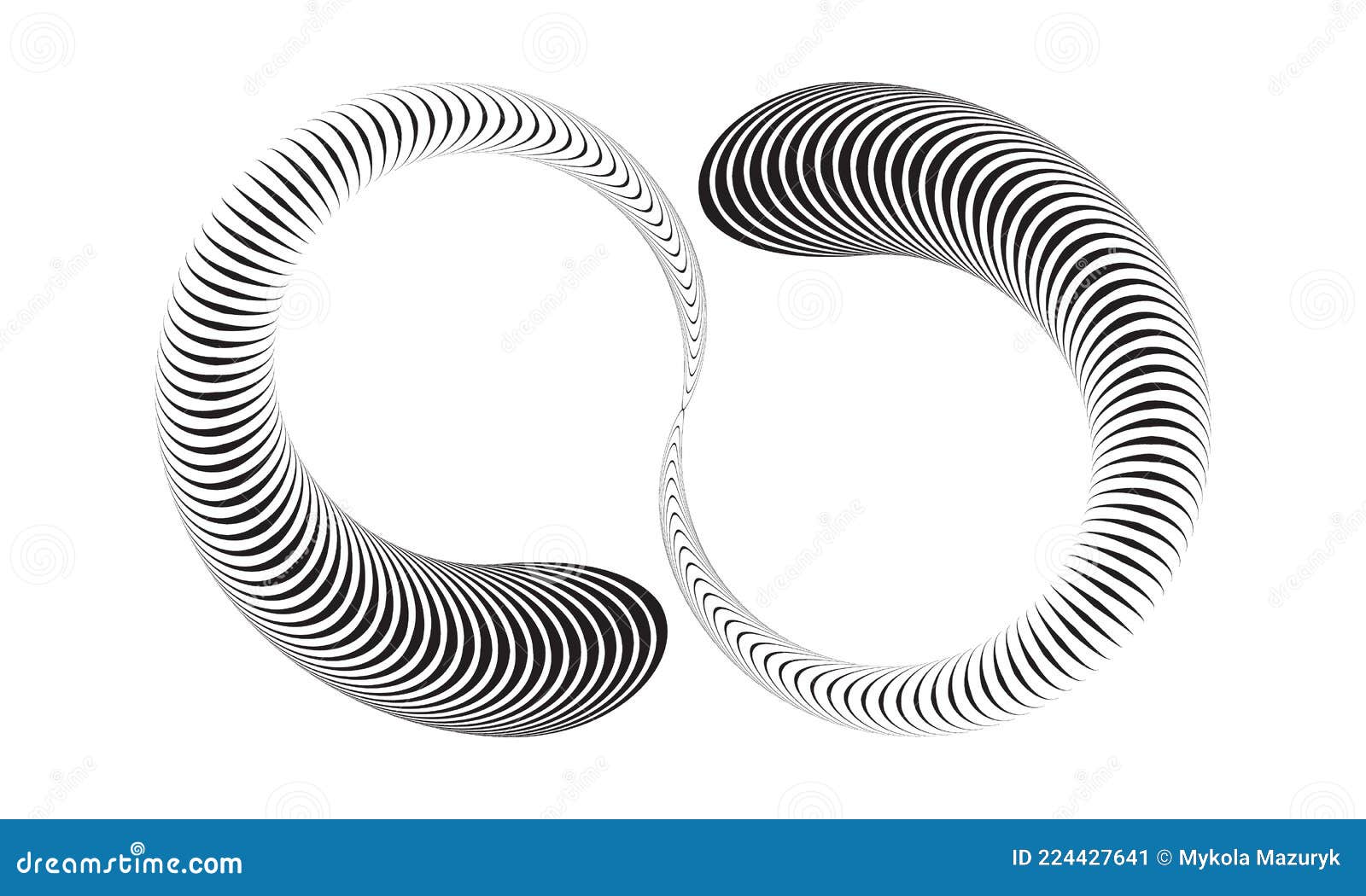 Abstract Infinity Sign with Transition Elements. Dynamic Monochrome ...
