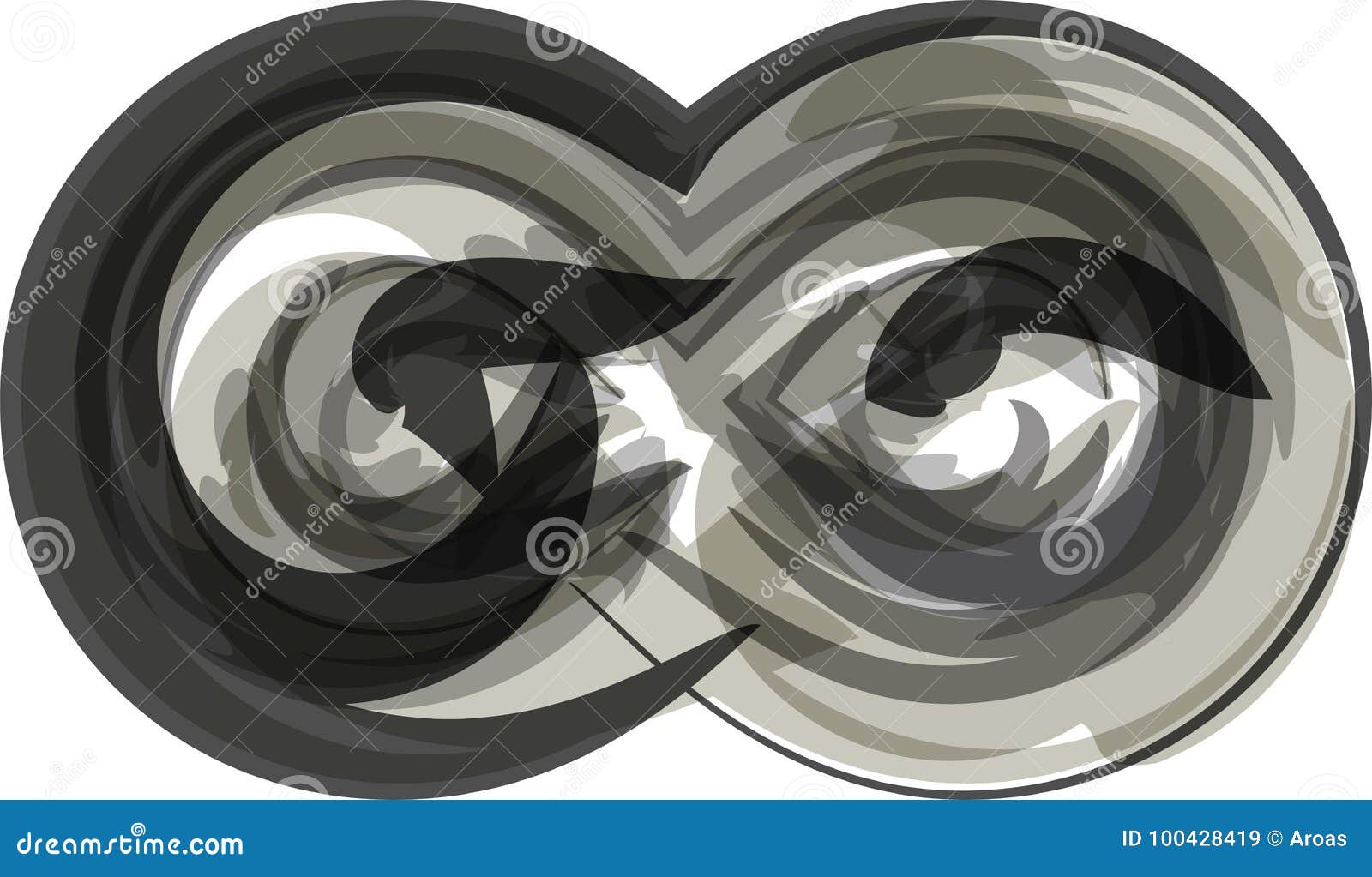 Abstract infinity Symbol stock vector. Illustration of rough - 100428419