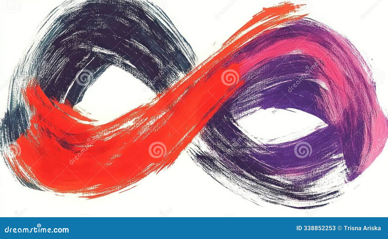 Abstract Infinity Symbol Painted with Bold Colors, Representing ...
