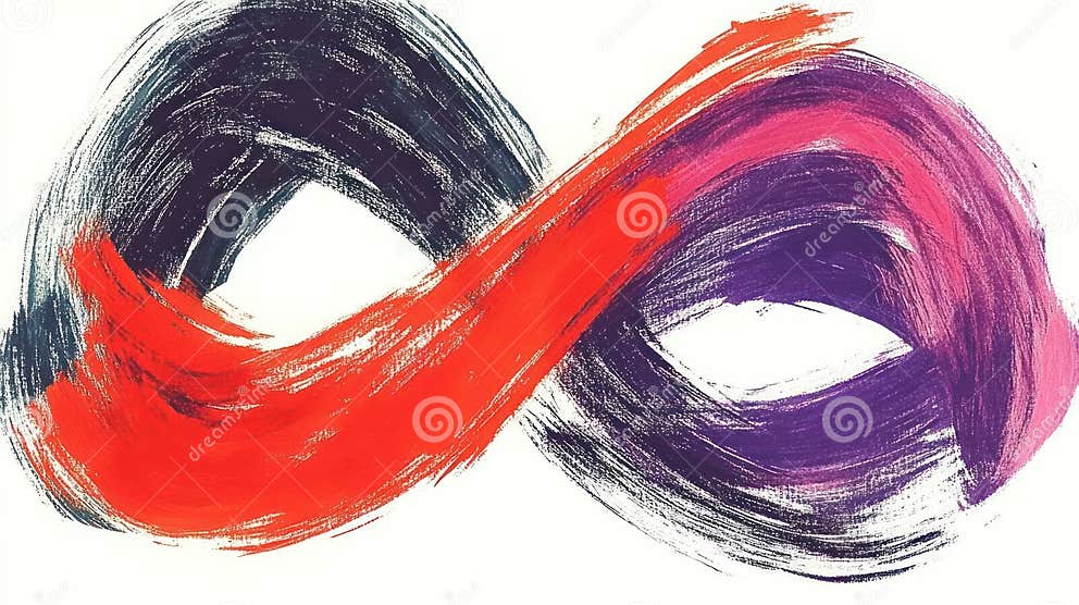 Abstract Infinity Symbol Painted with Bold Colors, Representing ...