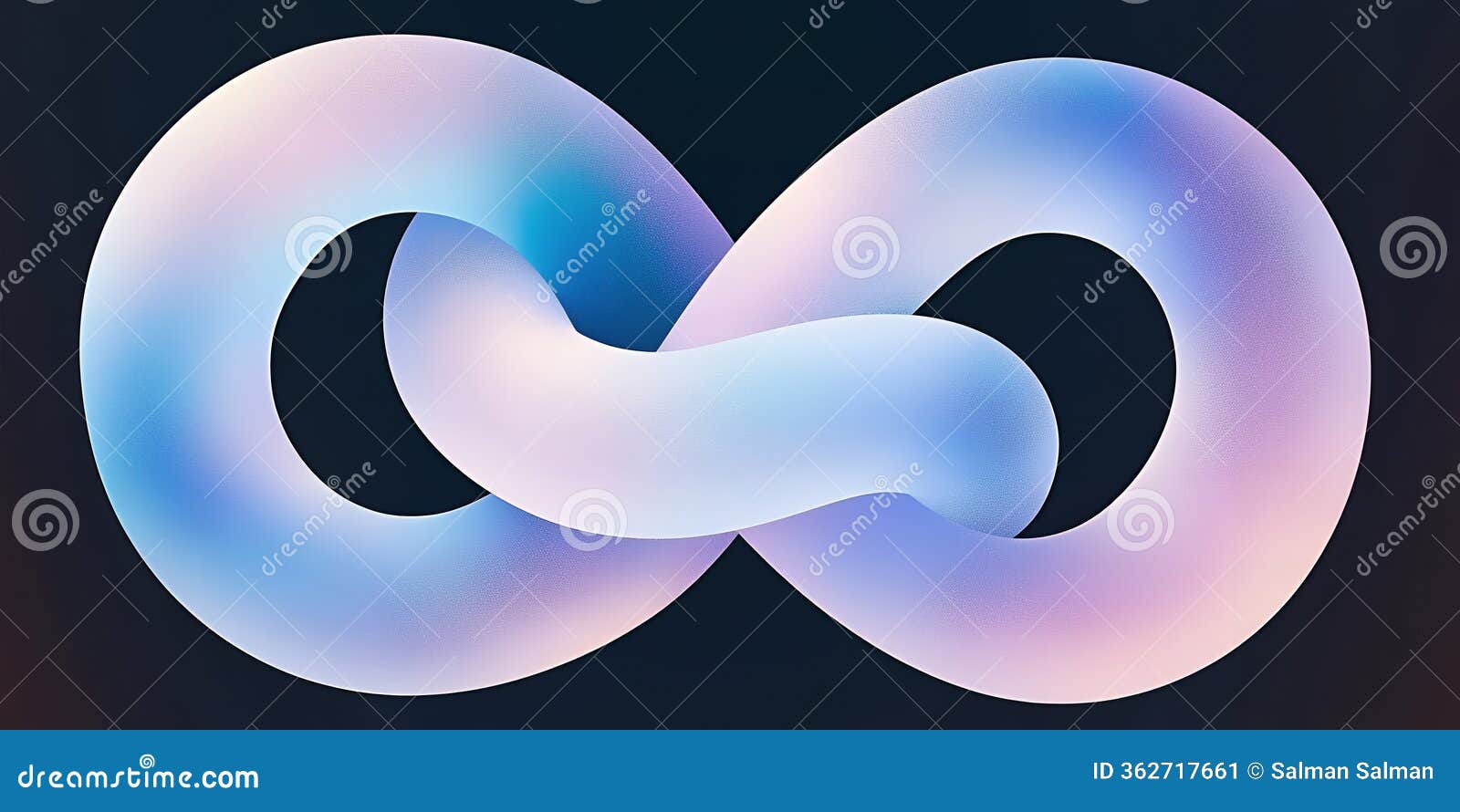 Abstract Infinity Symbol Pastel Blue and Purple 3D Render Endless Loop ...