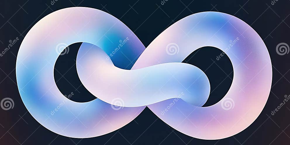 Abstract Infinity Symbol Pastel Blue and Purple 3D Render Endless Loop ...
