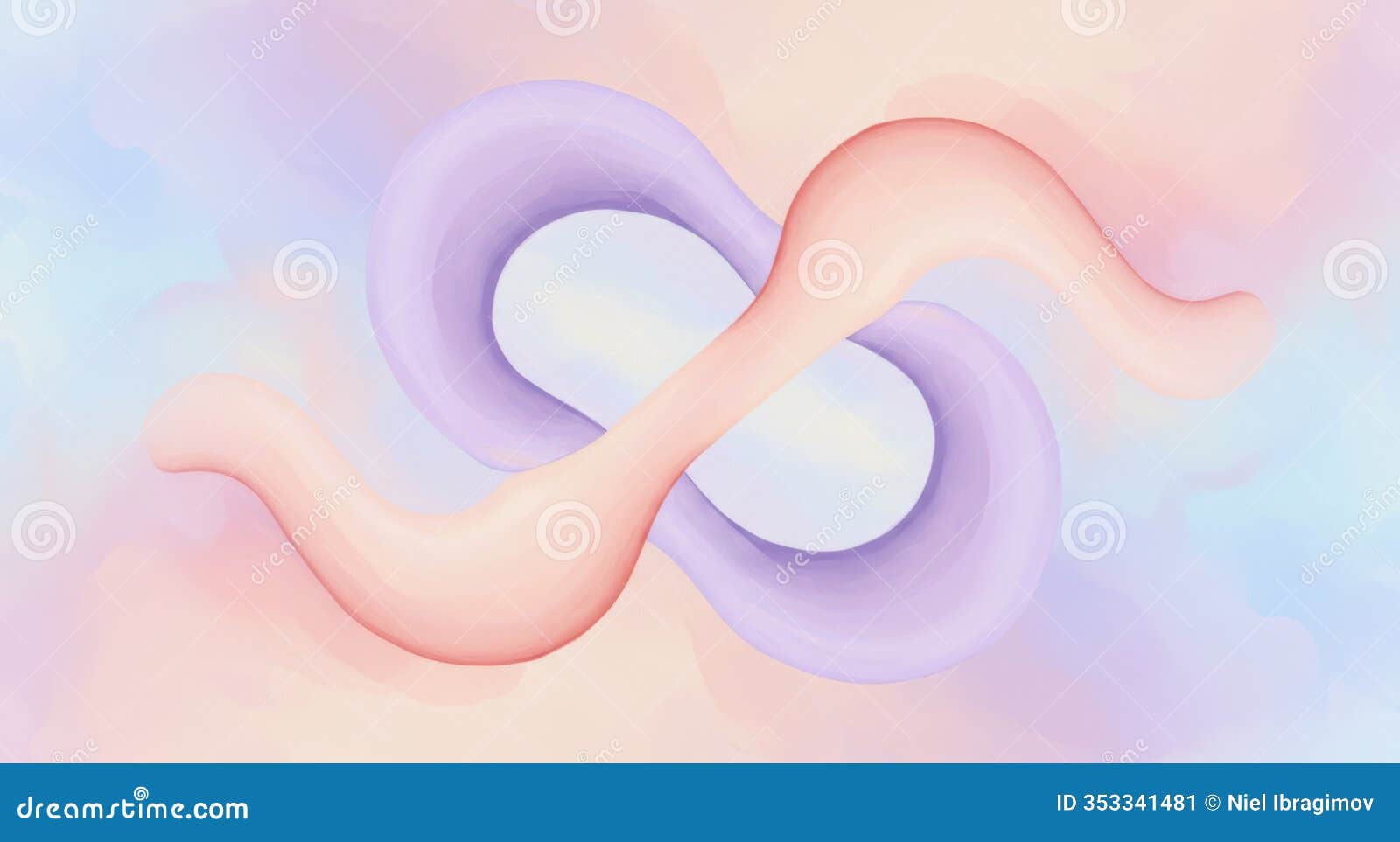 Abstract Infinity Symbol, Trendy 70s Grainy Gradient Pastel Background ...