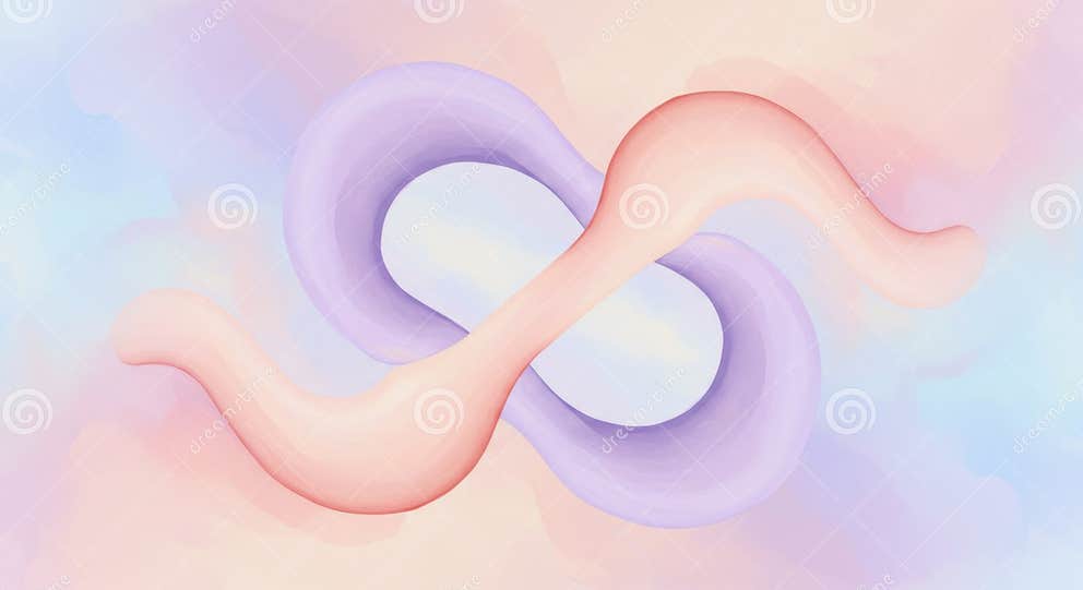 Abstract Infinity Symbol with Pastel Swirls and Soft Gradient Background Stock Image - Image of ...