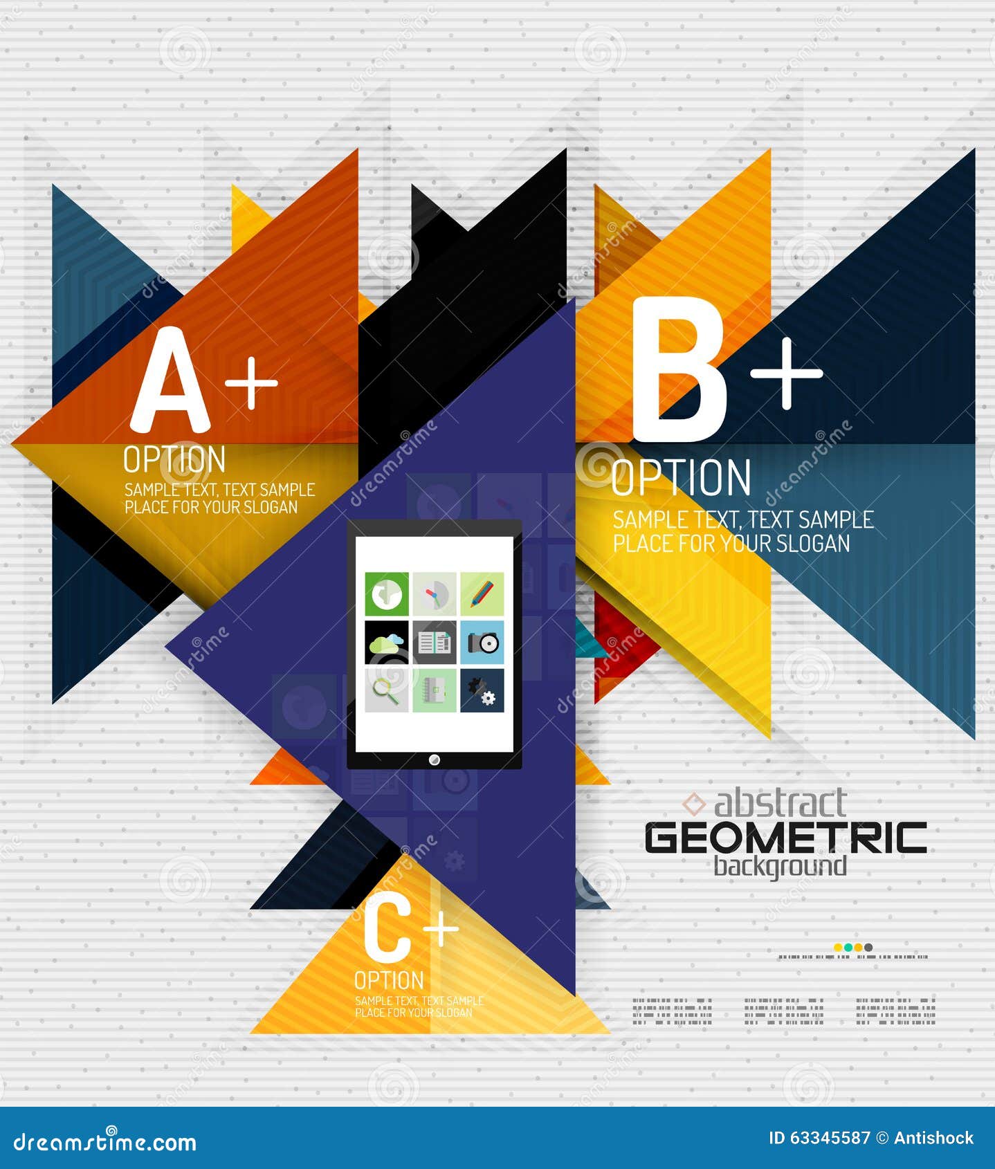 Abstract Info Banner with Options, Geometric Paper Stock Vector ...