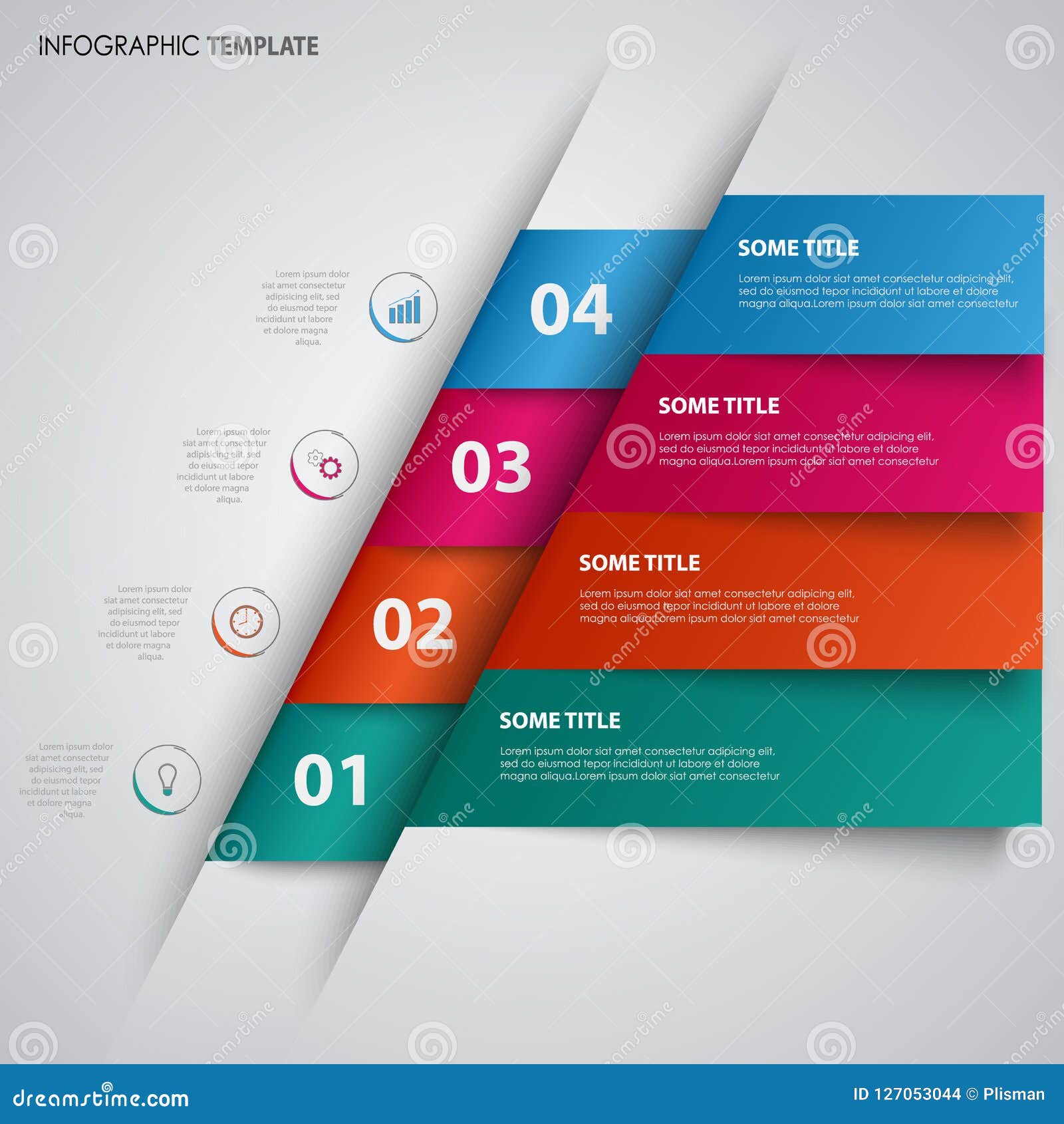 Abstract Info Graphic with Colored Folded Bookmarks Template Stock ...