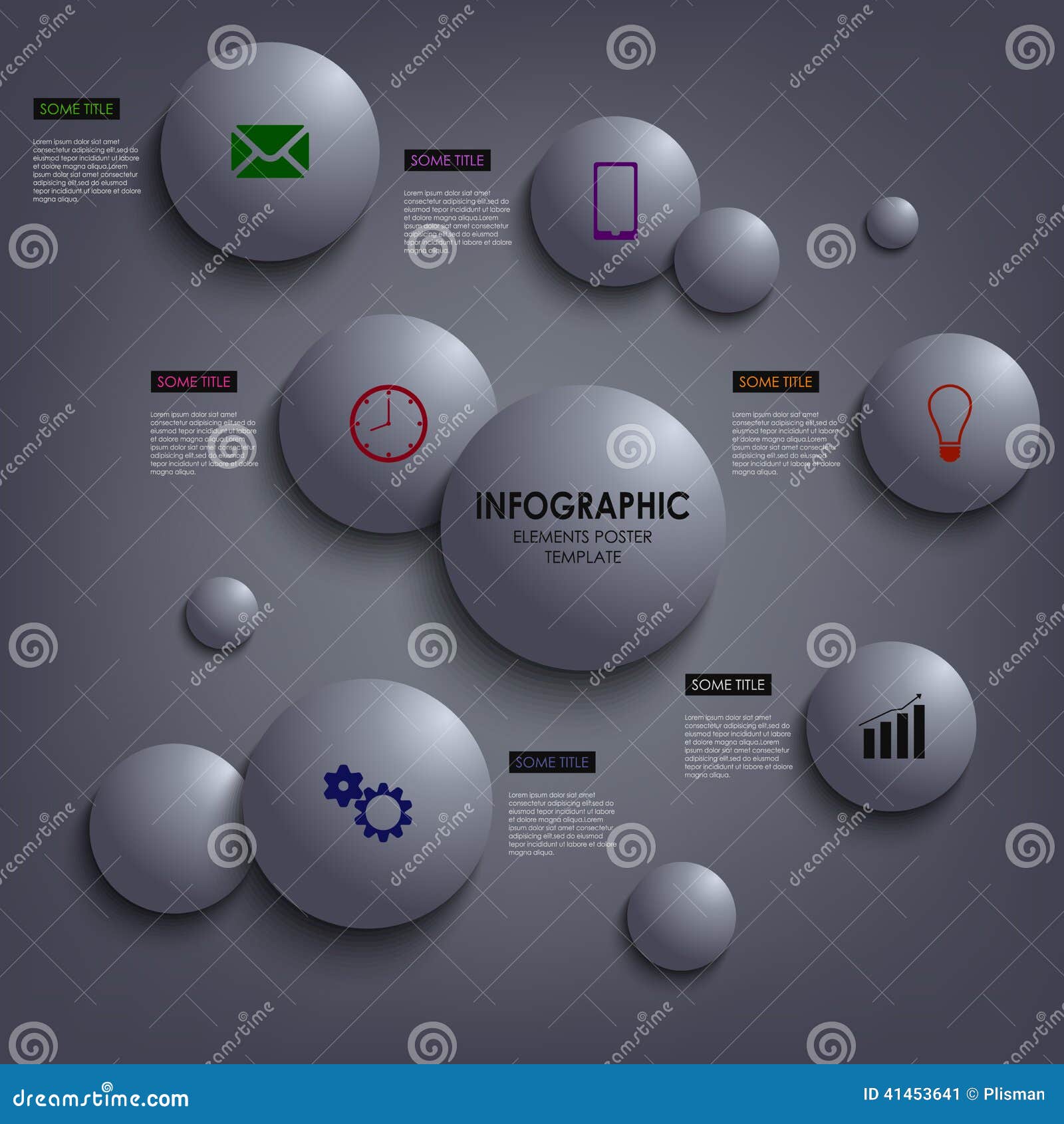 Abstract Info Graphic Colored Round Element Templa Stock Vector ...