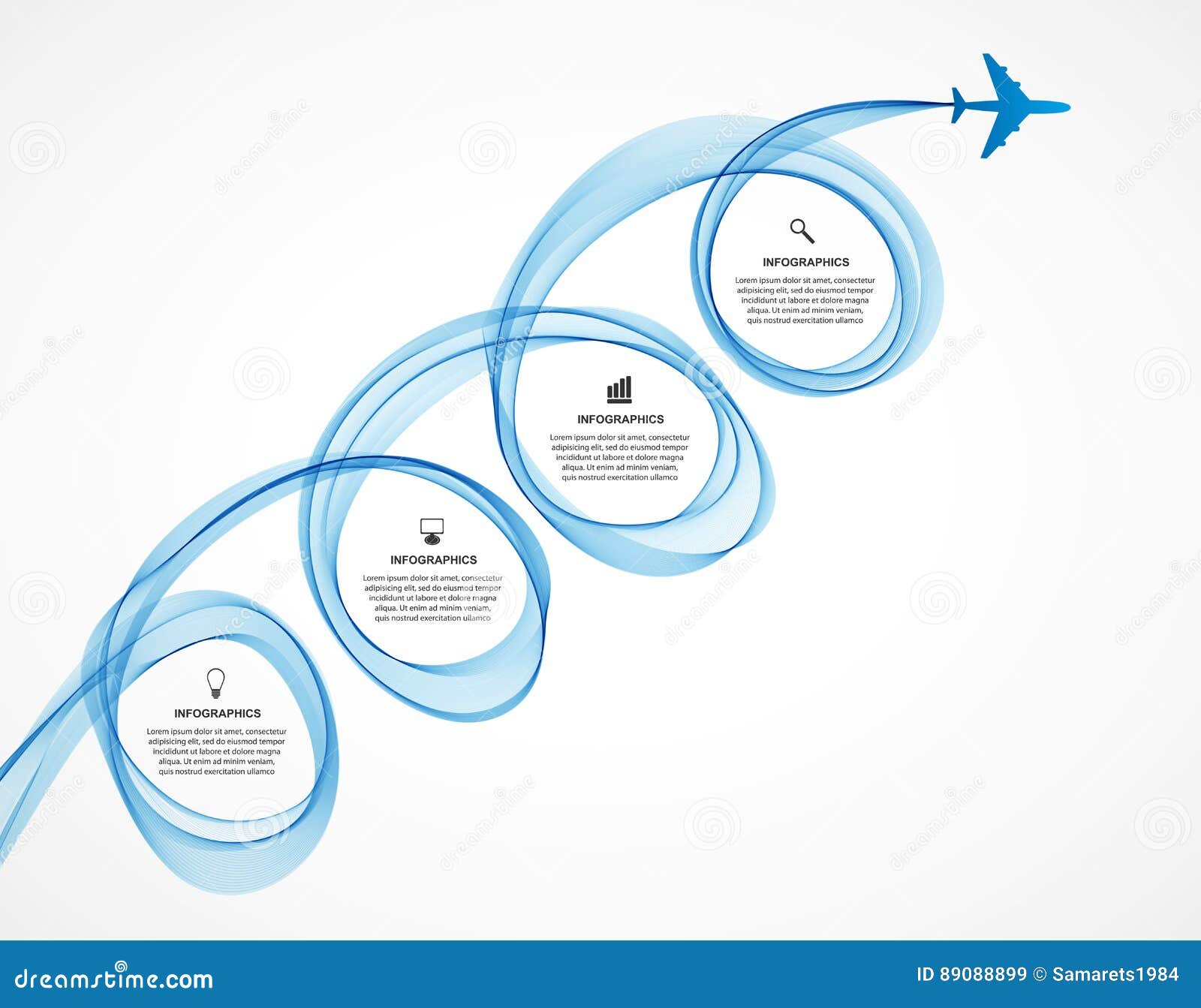 Infographic Airplane Connections Network Concept Design Cartoon Vector ...