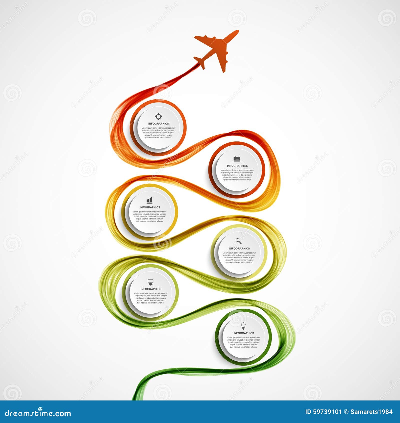 Infographic Airplane Template Design Vector Illustration ...
