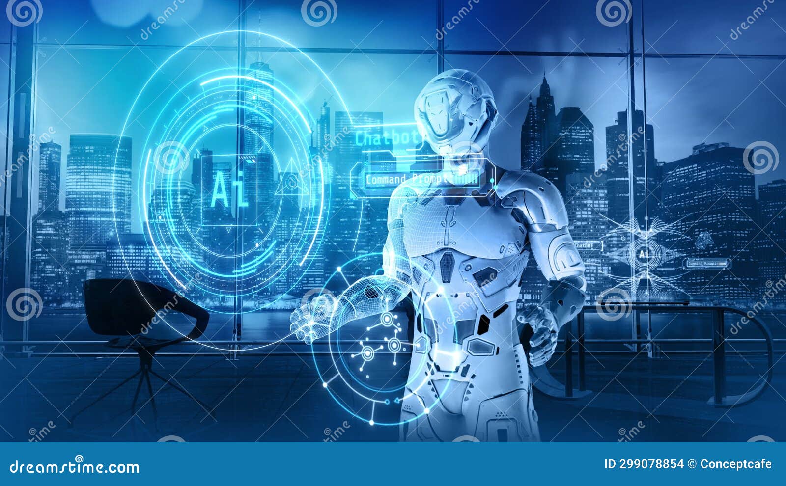 Abstract Infographic about Chatbot Operation. 3D Render Stock Footage ...