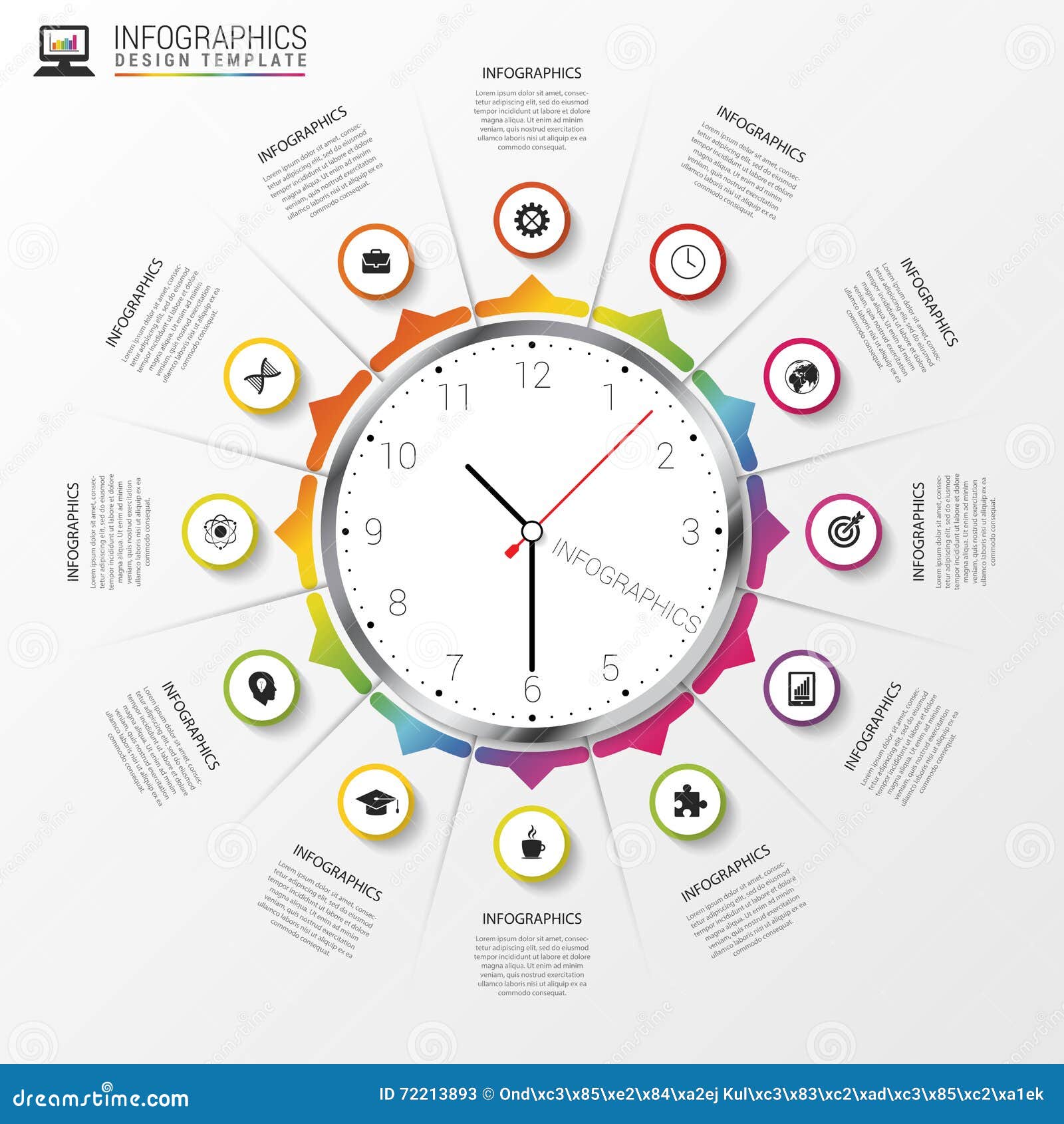 Abstract Infographic. Clock. Modern Design Template Stock Vector ...