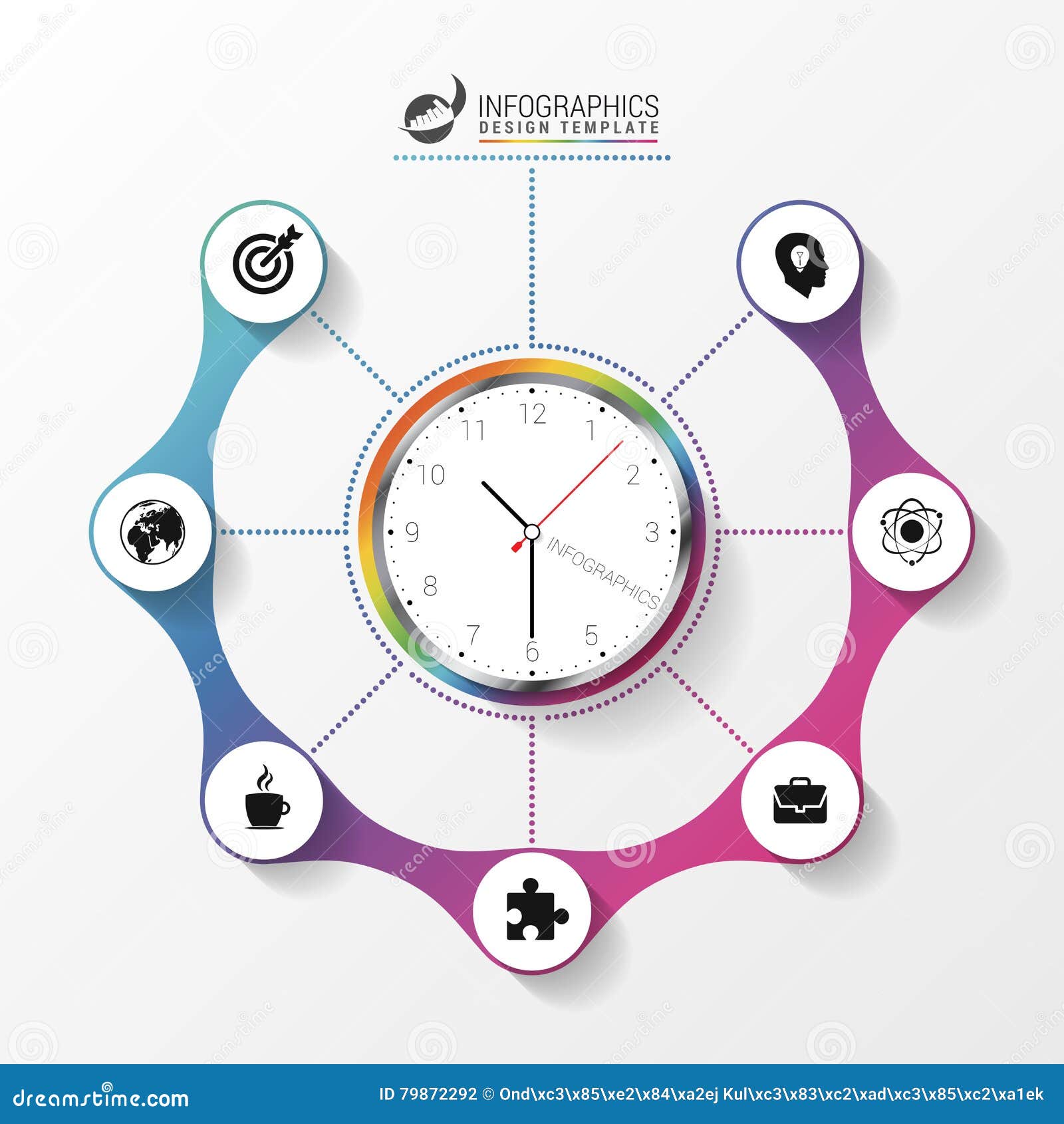 Abstract Infographic with Clock. Modern Design Stock Vector ...