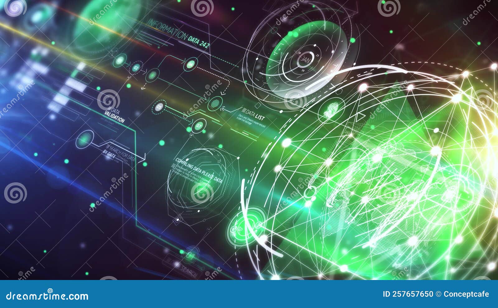 Abstract Infographic Data Flow in Virtual Space. Stock Footage - Video ...