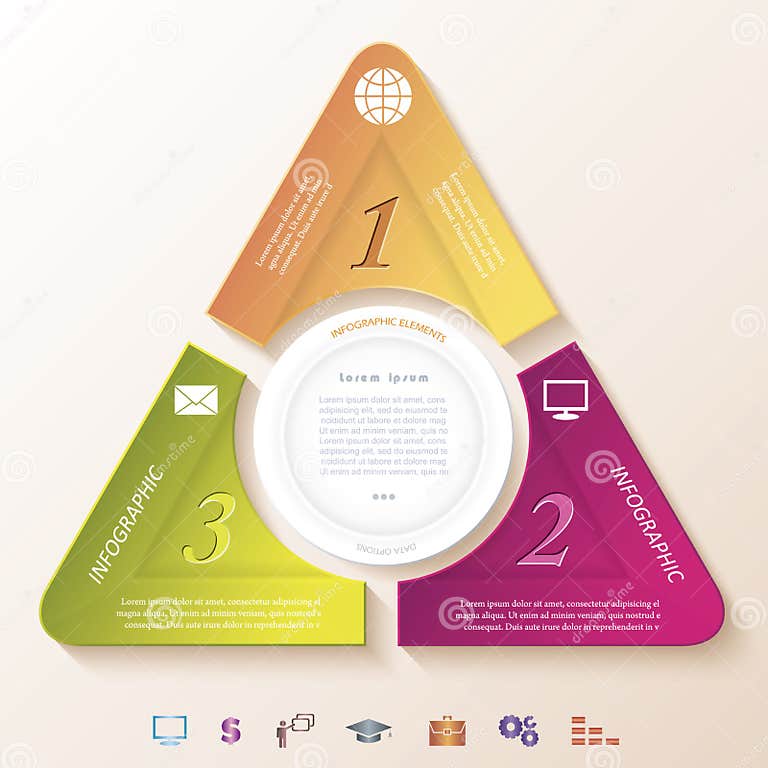 Abstract Infographic Design with Circle and Three Segments Stock ...