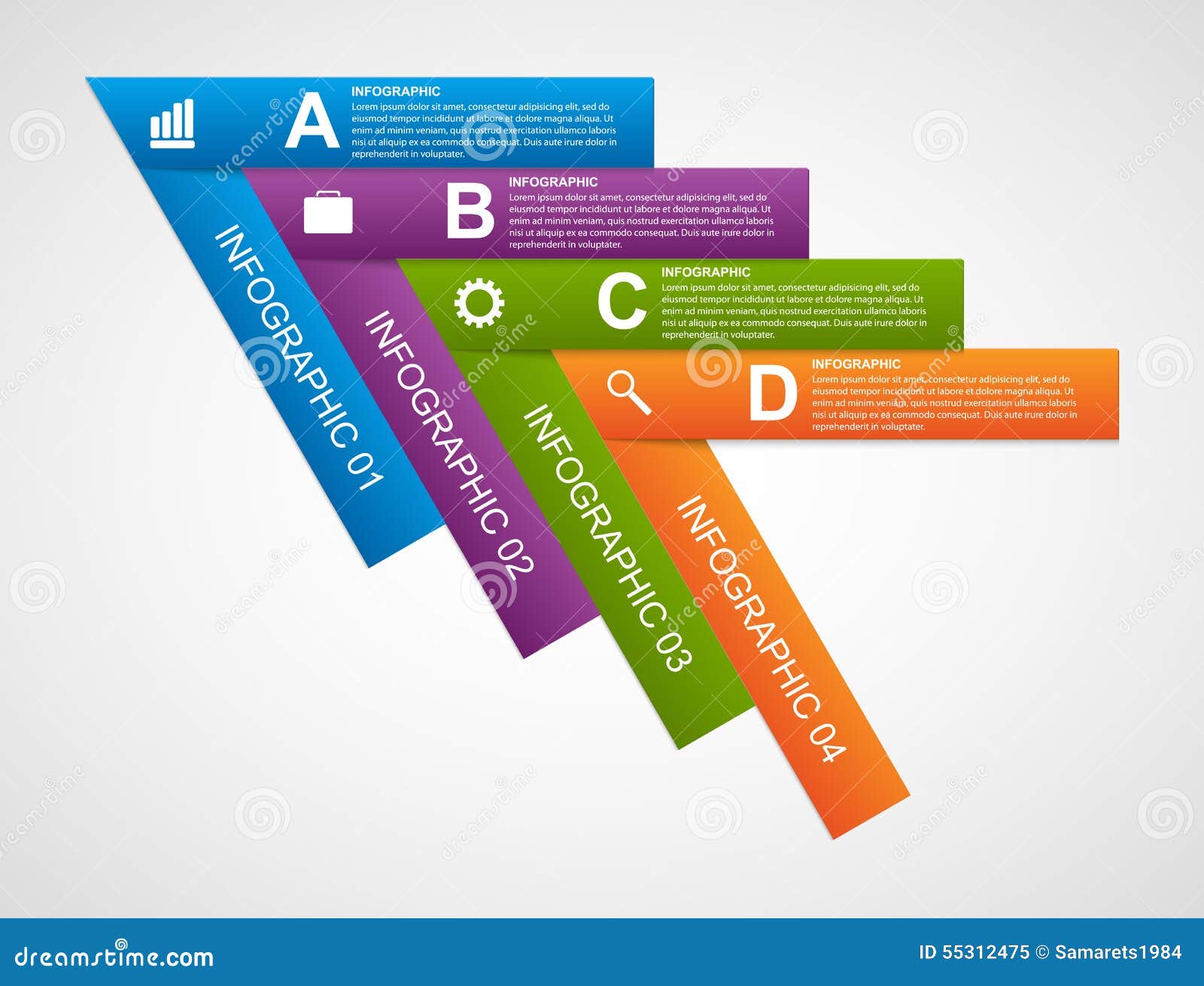 Abstract Infographic Design Template in the Form of Arrows. Stock ...