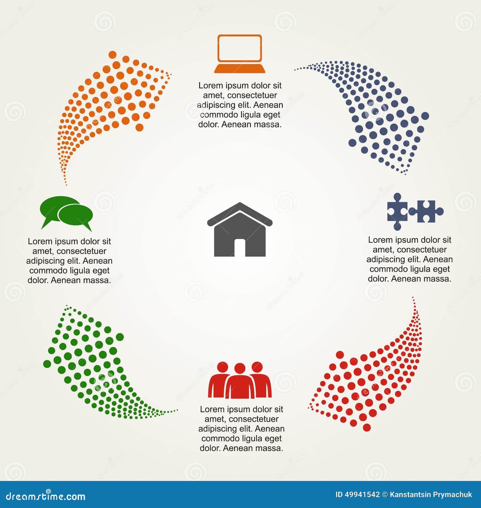 Abstract Infographic with Dots Arrows. Vector Stock Vector ...