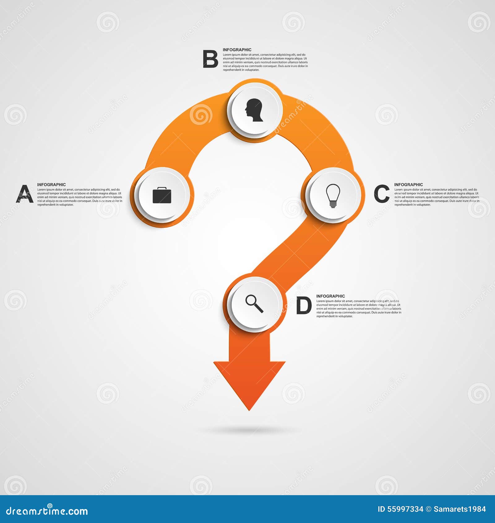 Abstract Infographic In The Form Of Question Mark. Design Elements ...