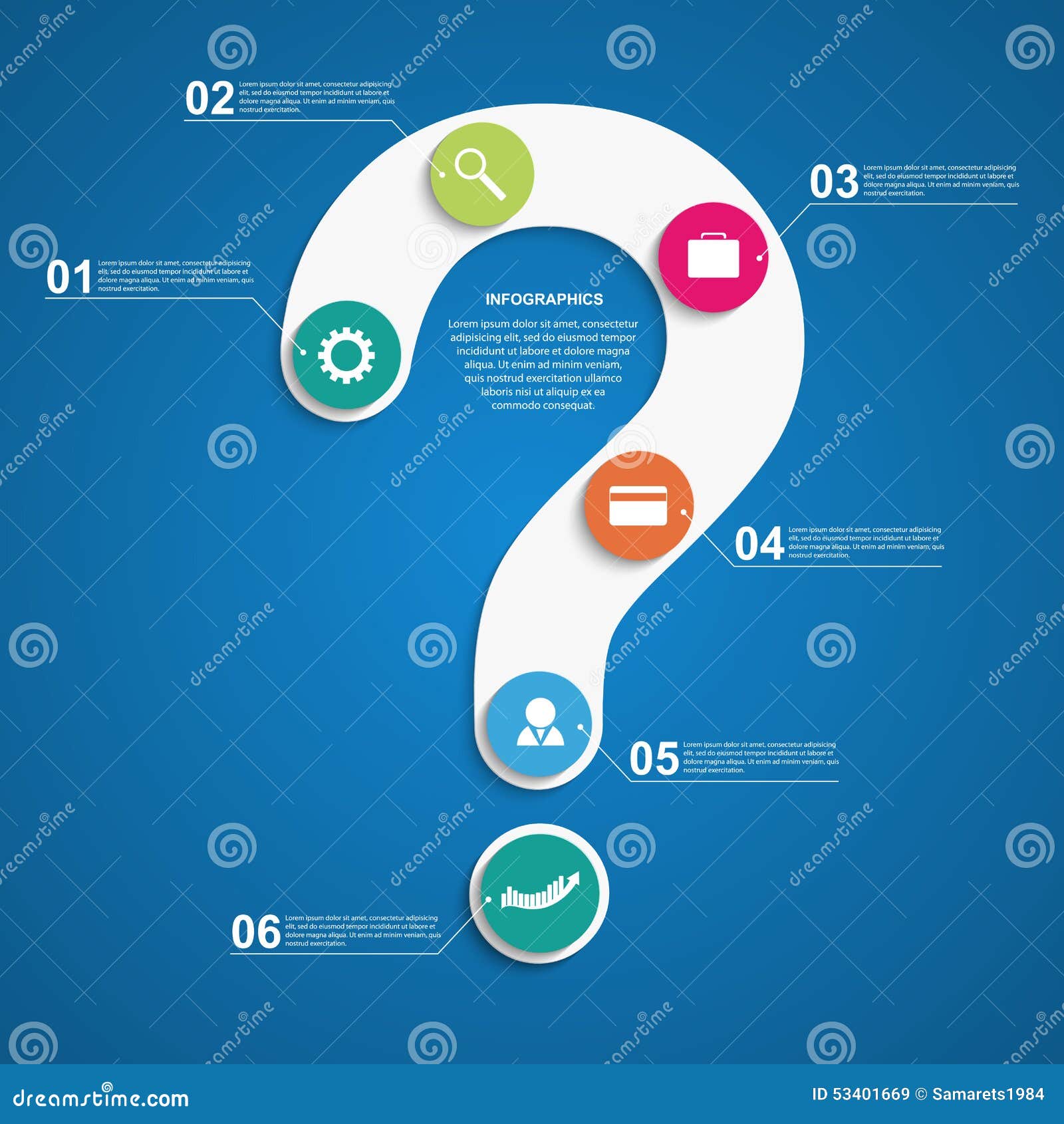 Abstract Infographic in the Form of Question Mark. Design Elements ...