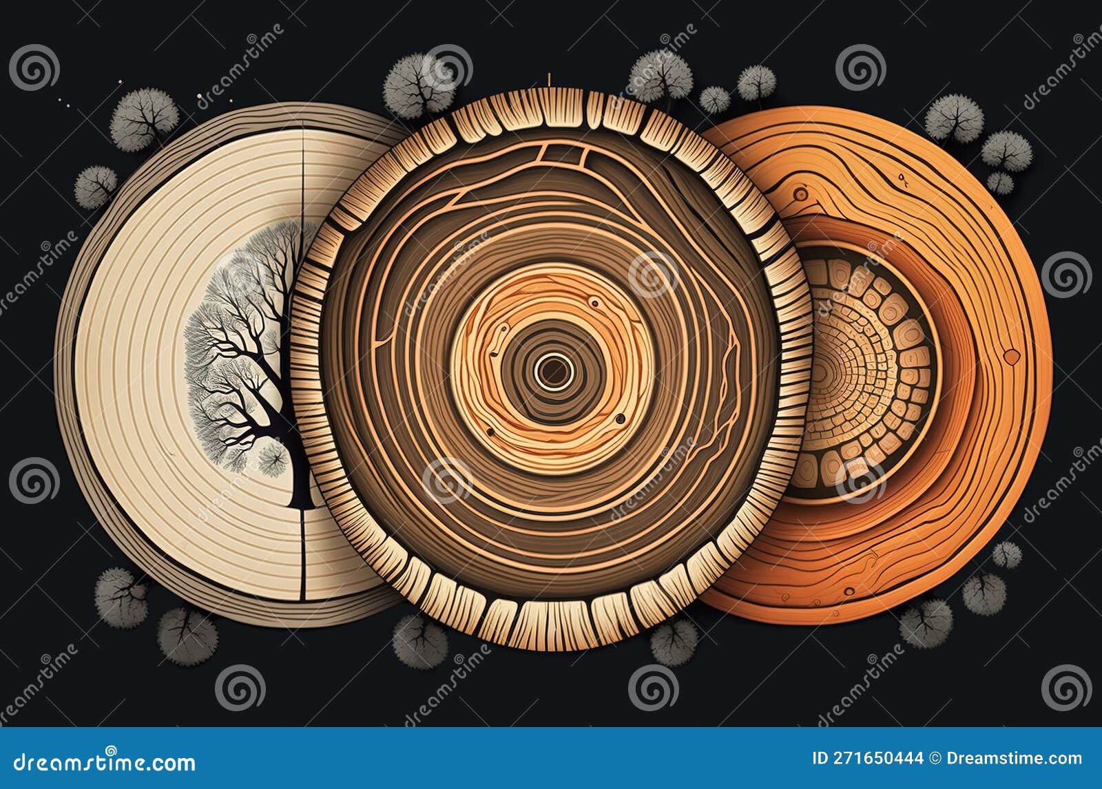 Abstract Infographic Illustration of Tree Age Rings Stock Illustration ...