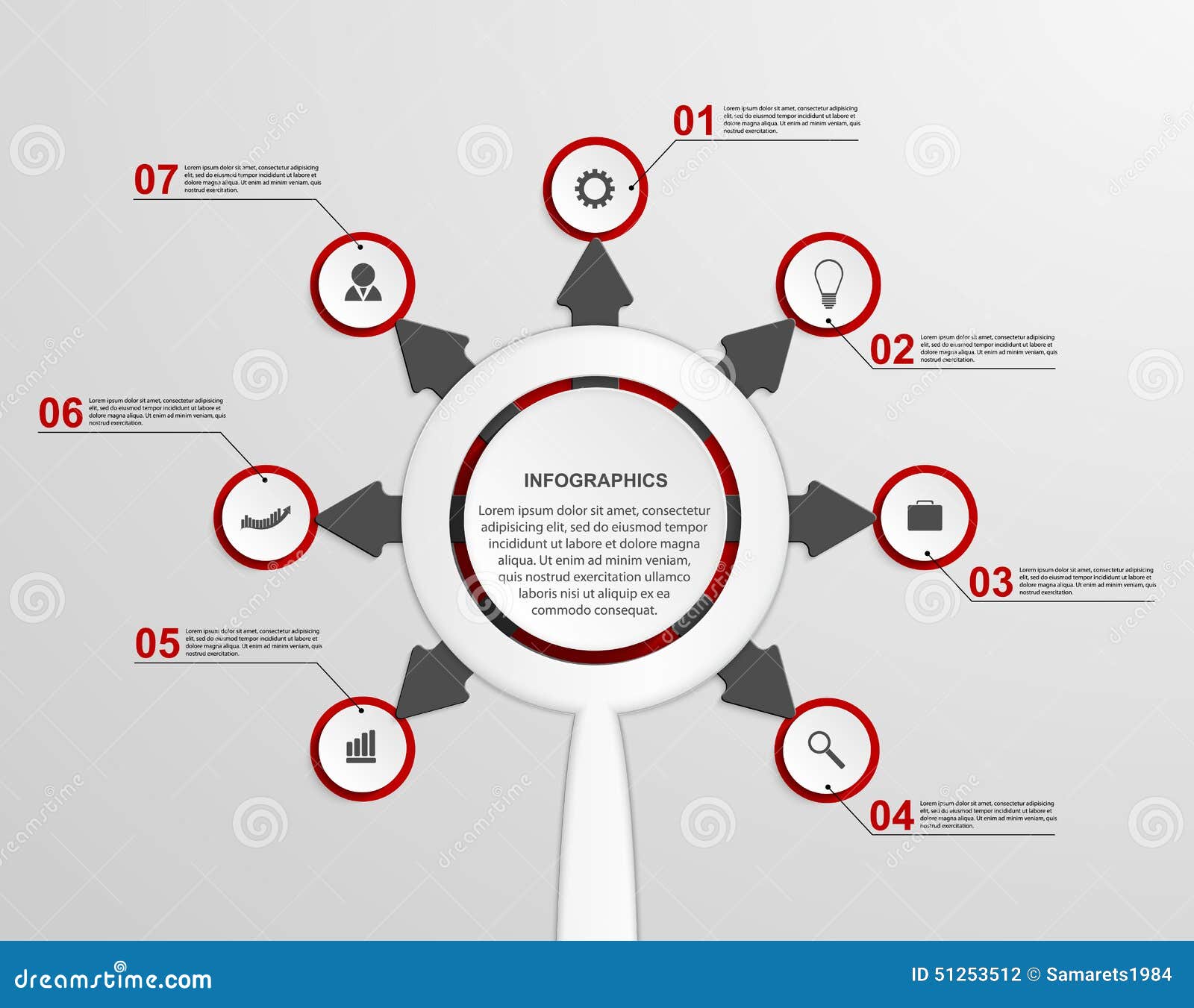 Abstract Infographic with a Magnifying Glass. Stock Vector ...