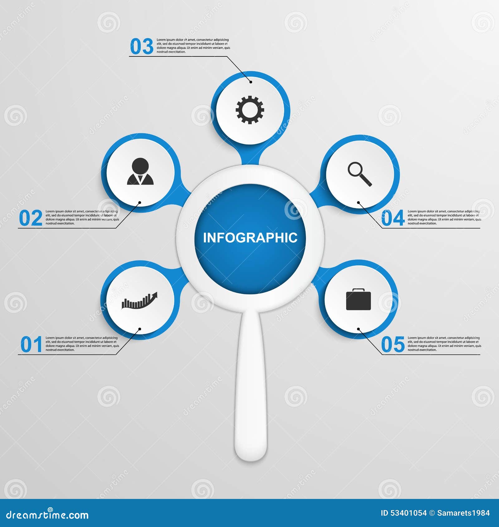 Abstract Infographic with a Magnifying Glass. Stock Vector ...