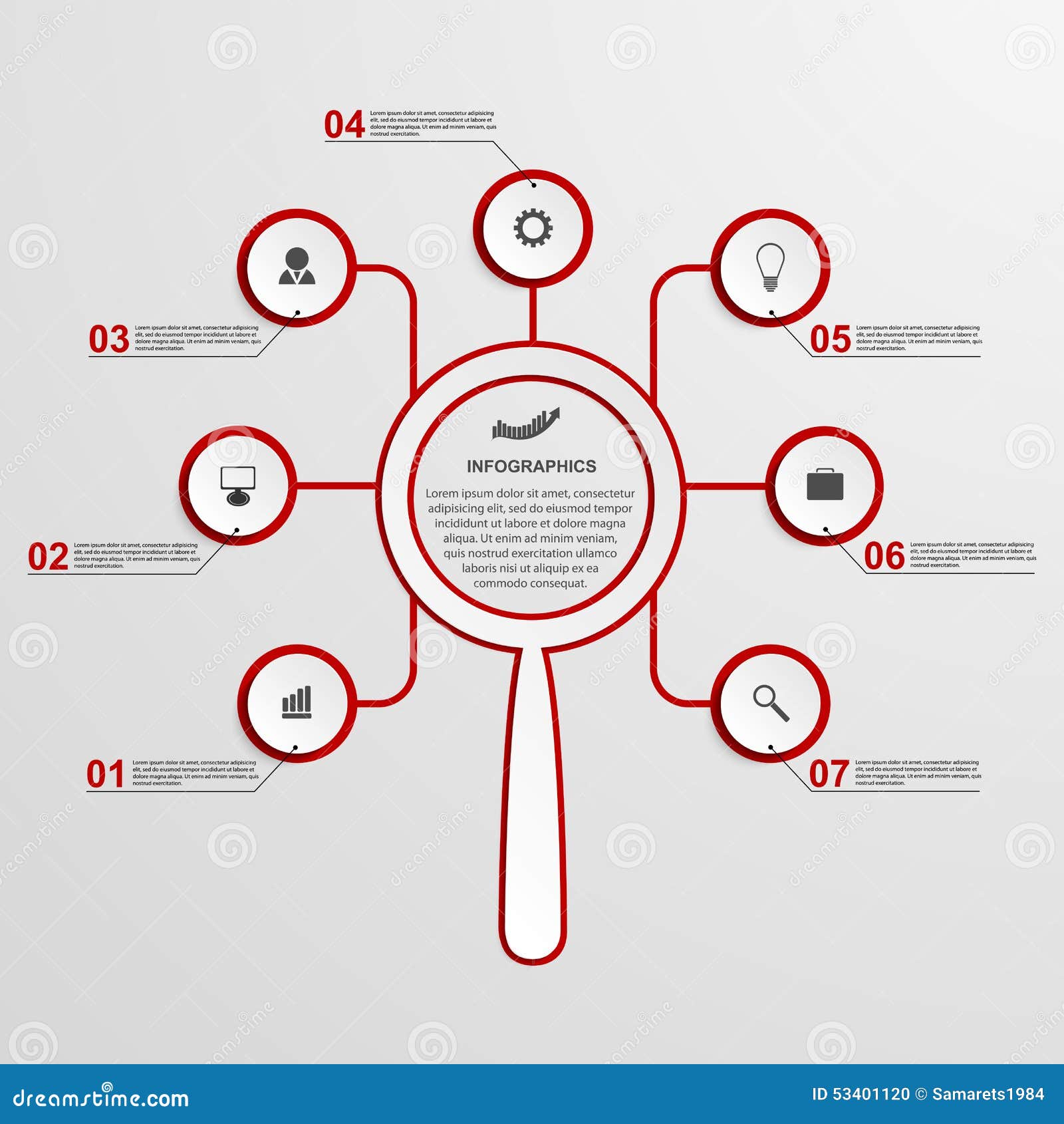 Abstract Infographic with a Magnifying Glass. Stock Vector ...