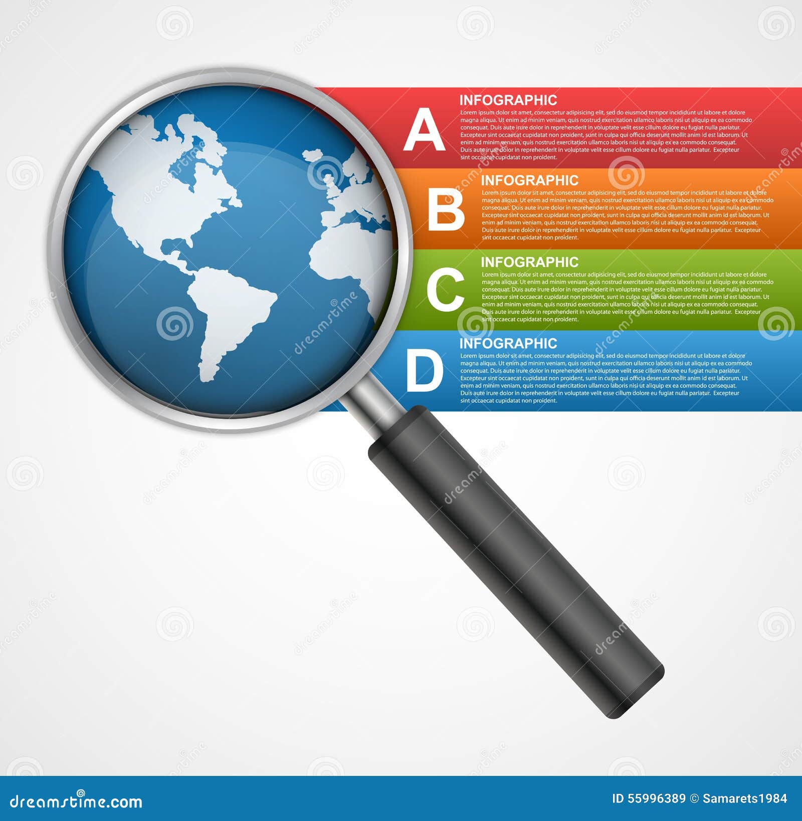 Abstract Infographic with a Magnifying Glass. Stock Vector ...