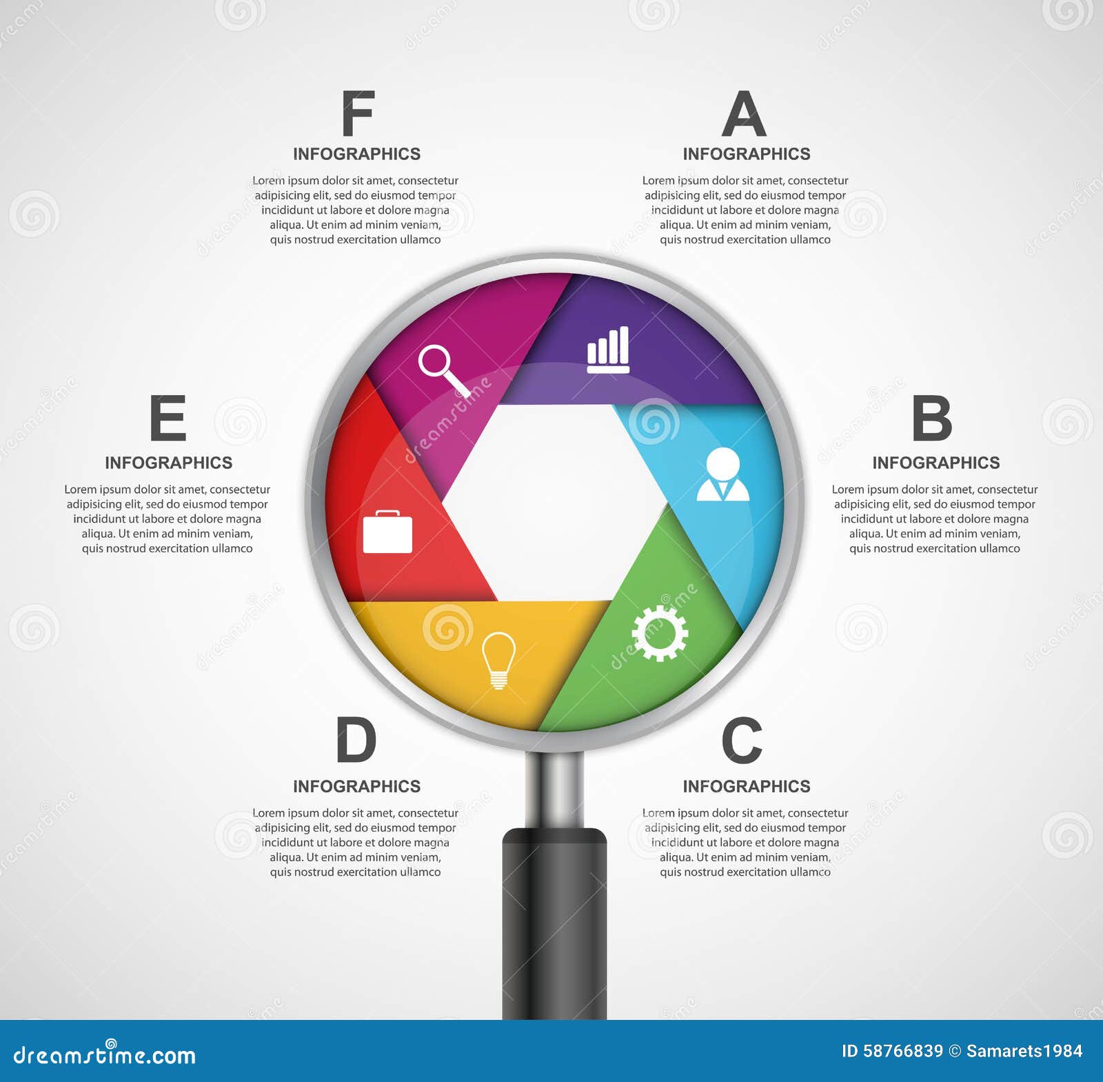 Abstract Infographic with a Magnifying Glass. Stock Vector ...