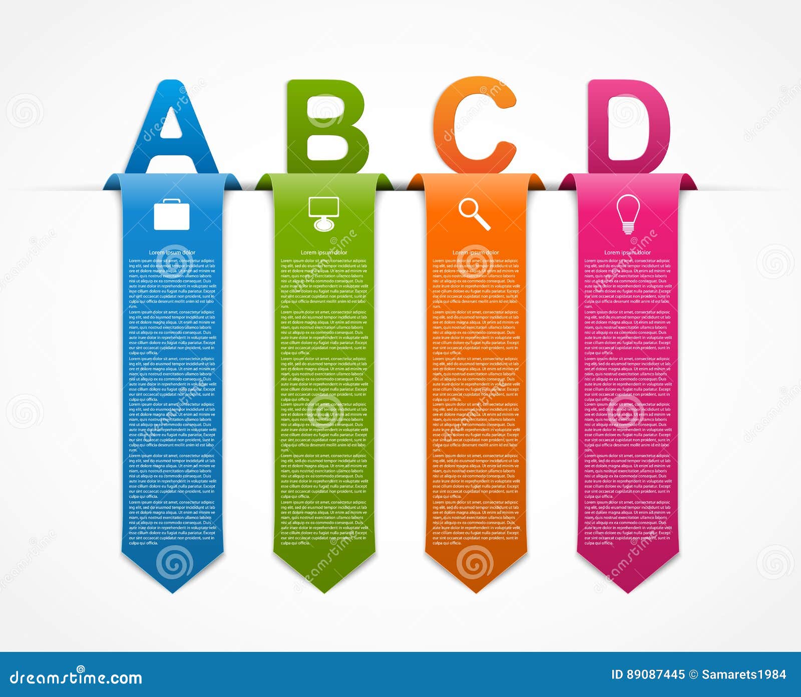 Abstract Infographic Ribbons in Mind Arrows Design Template. Stock ...