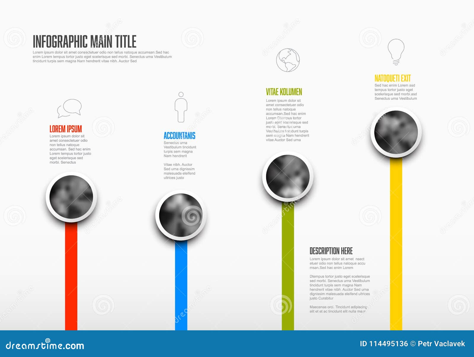 Abstract Infographic Template with Four Topics Stock Vector ...