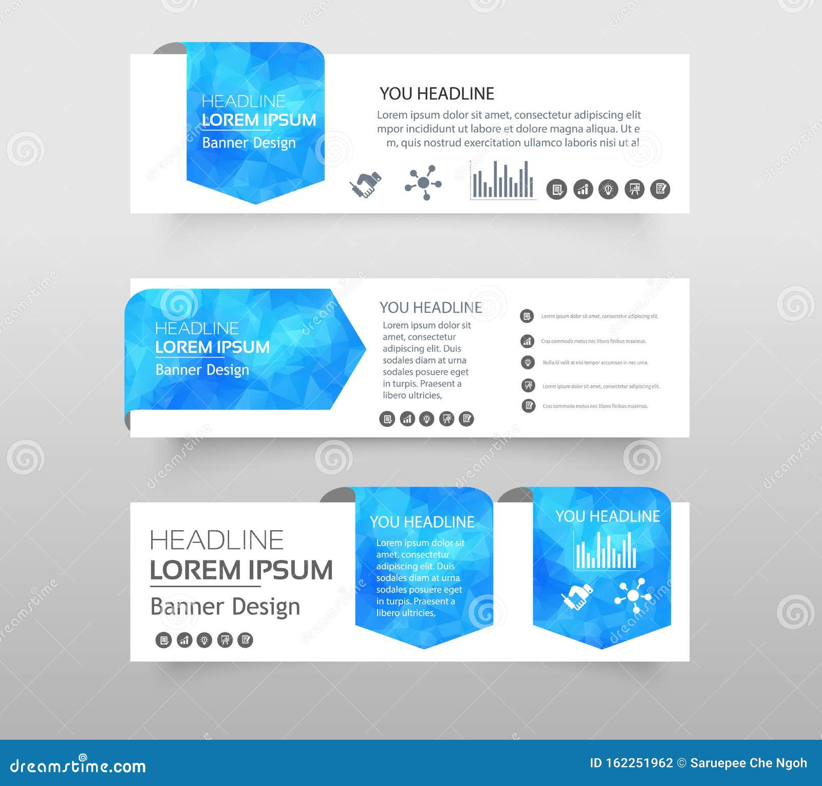 Abstract of Infographic Web Banner Modern Low Polygon Set Background ...