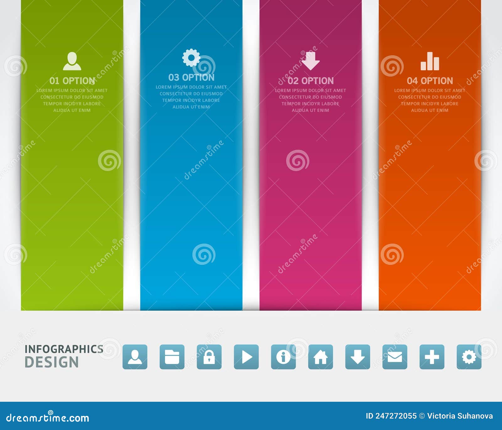 Abstract Infographics Rectangle Columns Steps Business Options Data ...