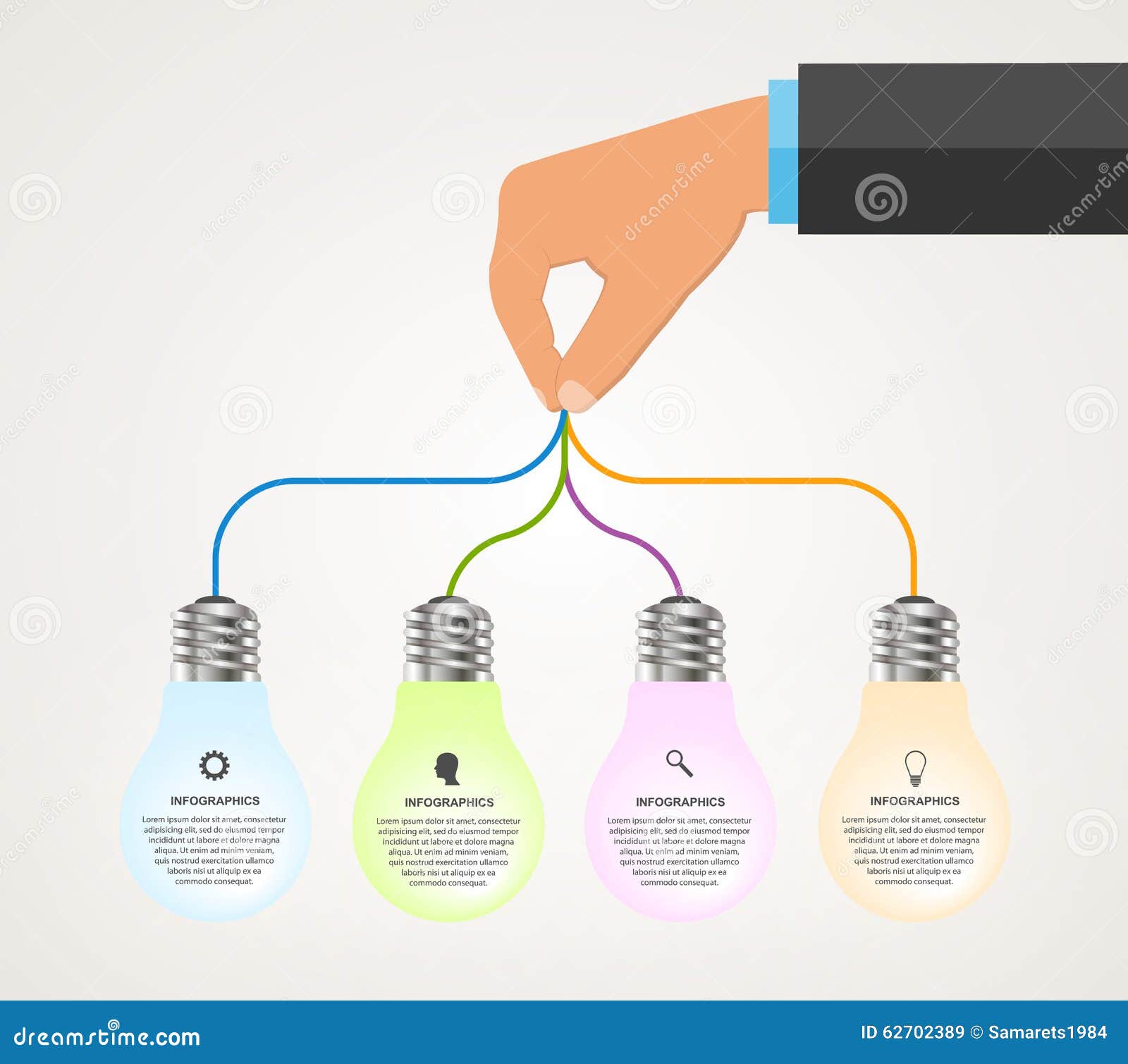 Abstract Infographics Design Template with Human Hands Holding the ...
