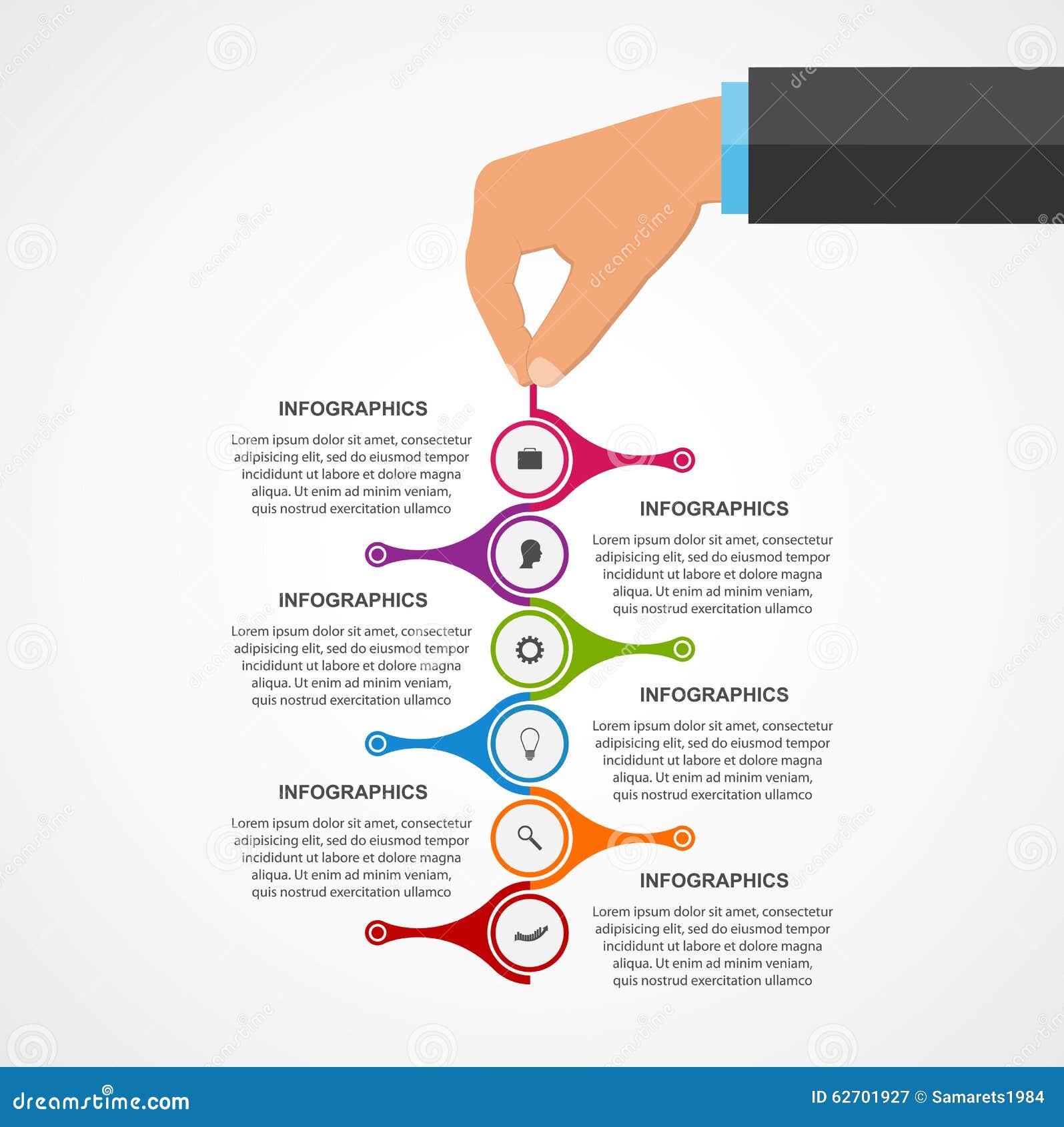 Abstract Infographics Design Template with Human Hands Holding the ...