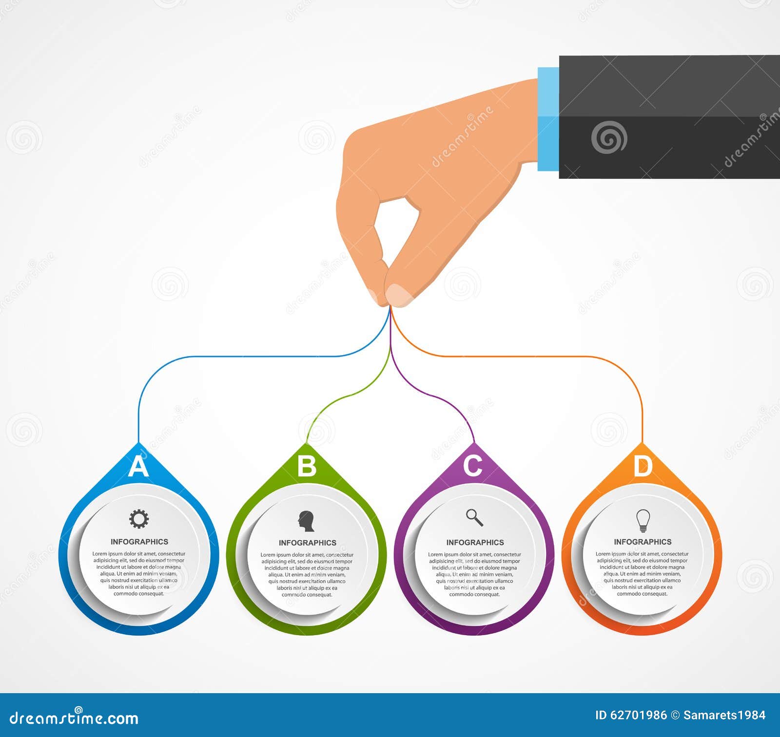 Abstract Infographics Design Template with Human Hands Holding the ...
