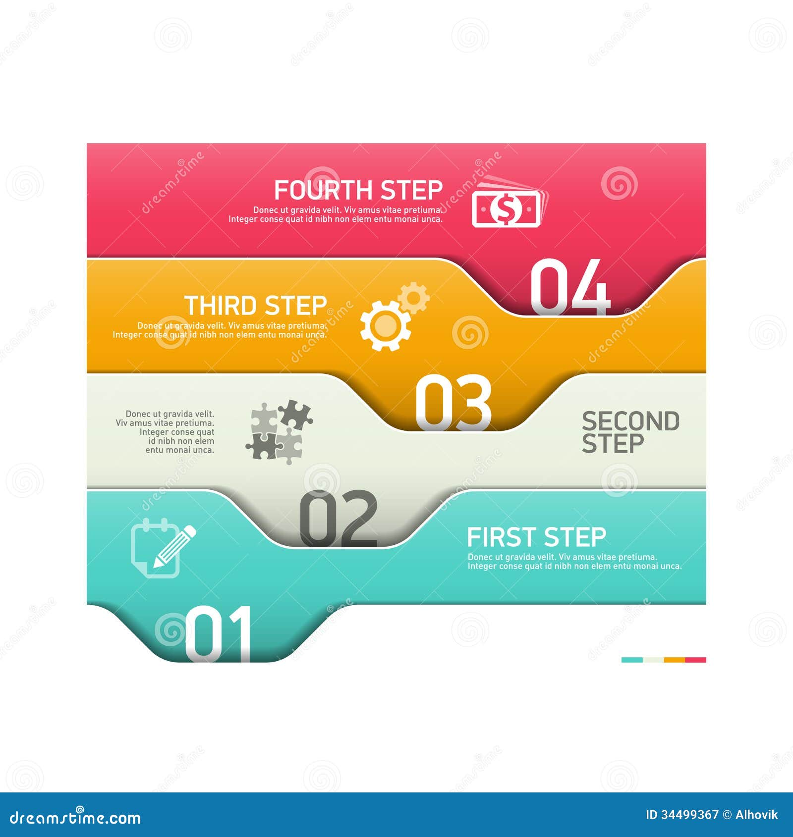 Abstract Infographics 5 Steps Banner Design Elements. 5 Step Layout ...