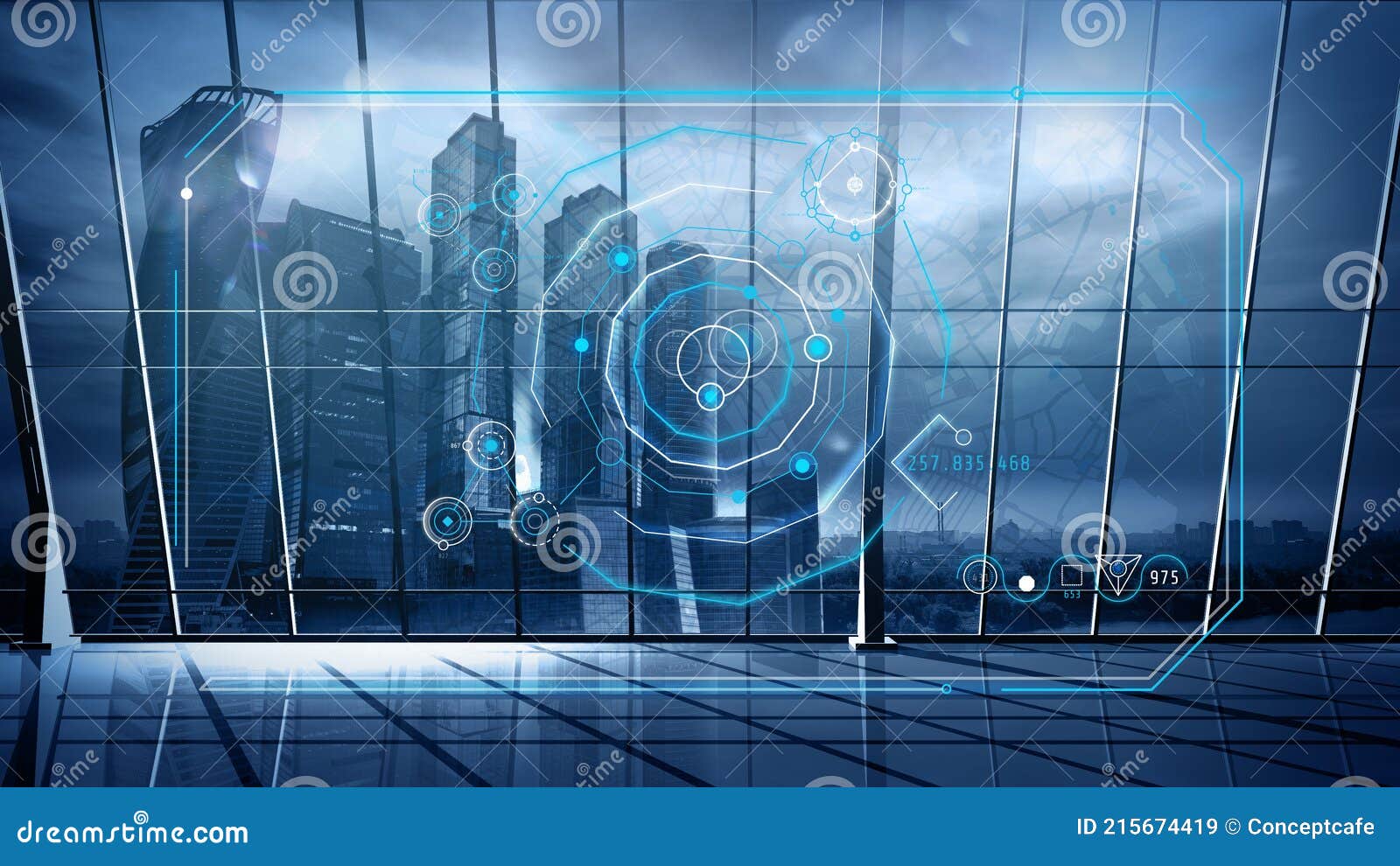 Abstract Infographics with Map on the Background of the Office. . 3D ...