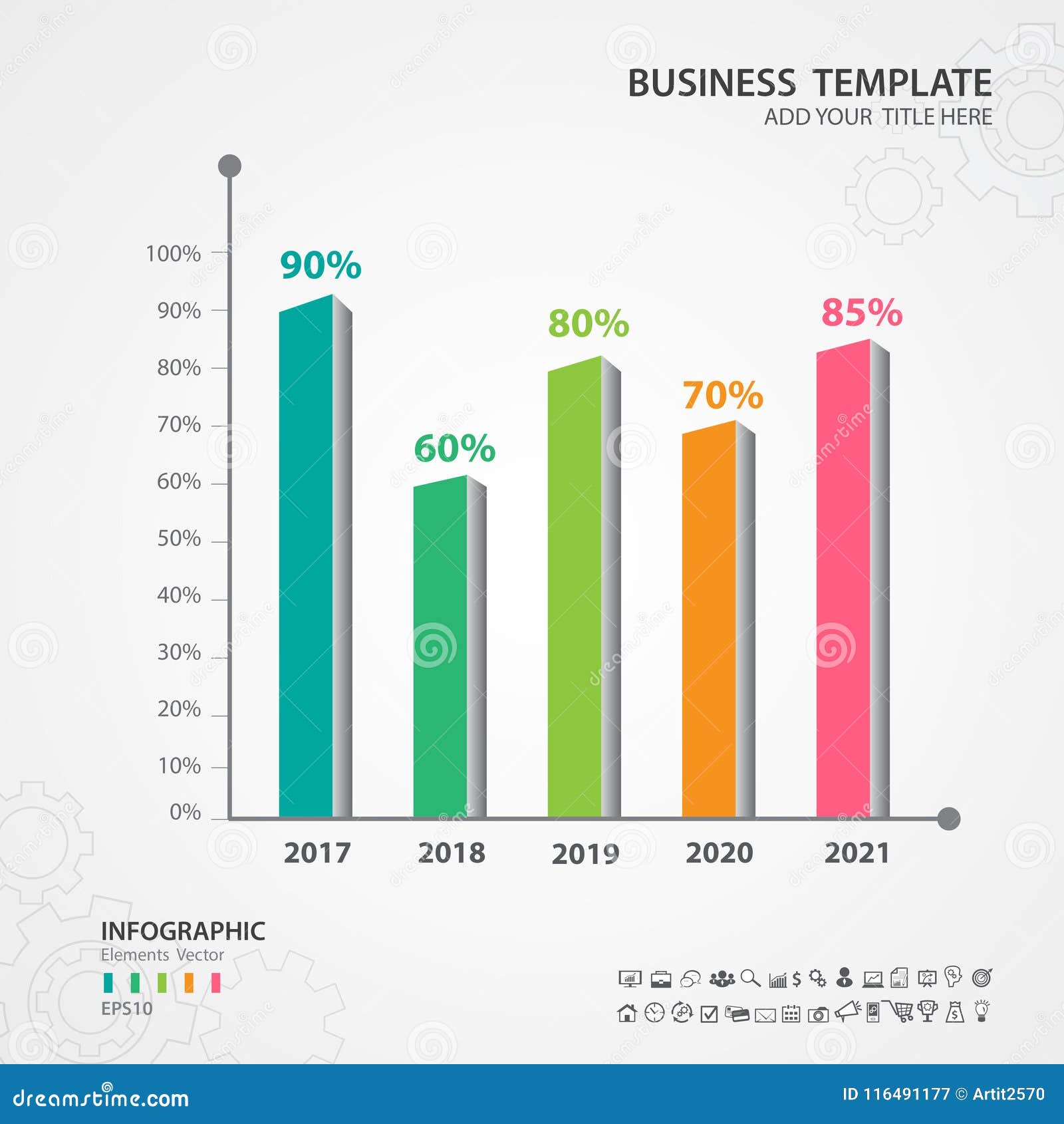 Abstract Infographics Number Options Template, Rectangular 3d, Chart ...