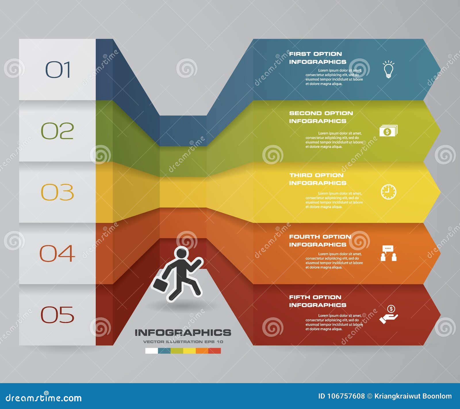 Abstract Infographics 5 Steps Banner Design Elements. 5 Step Layout ...