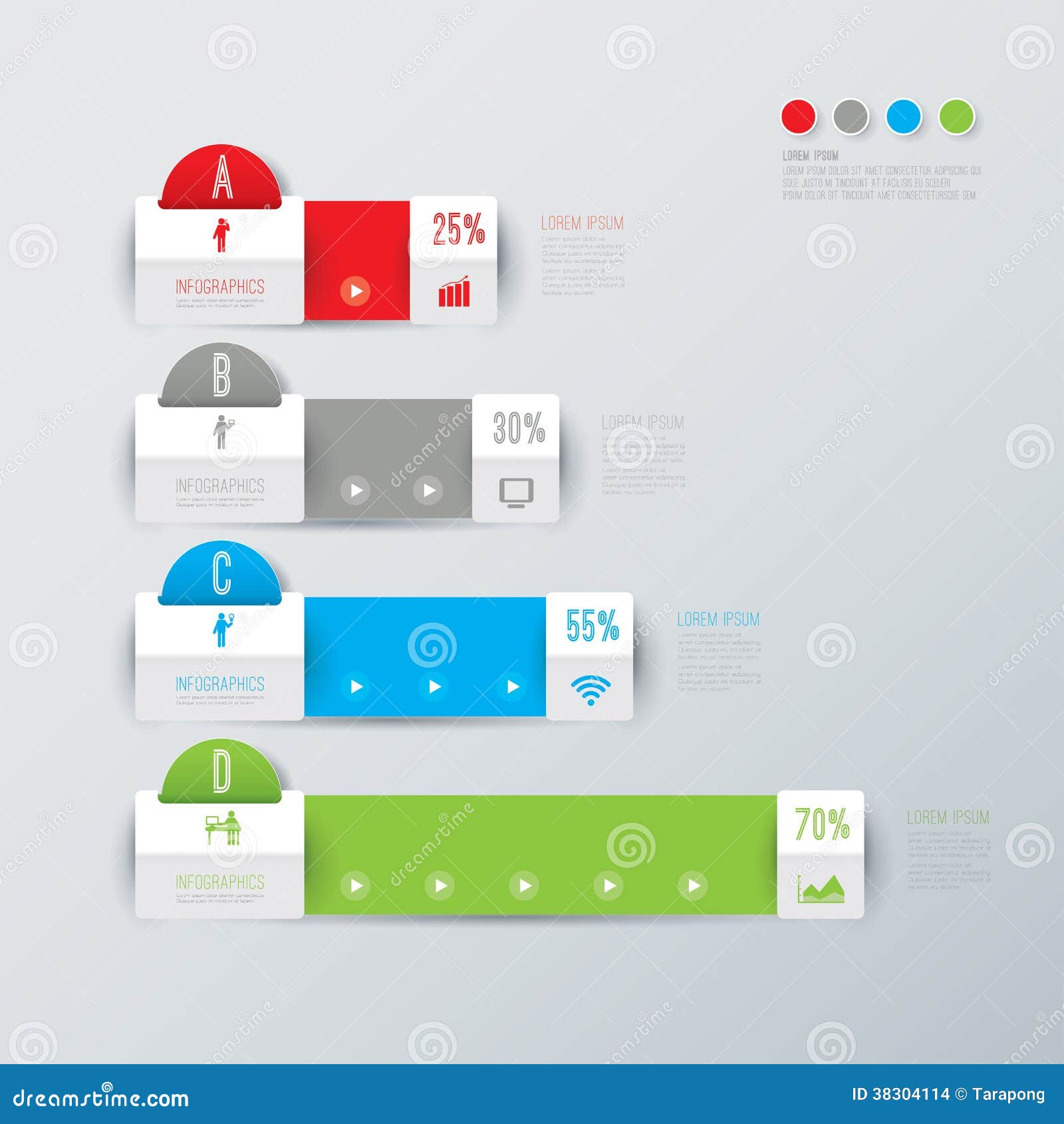 Infographics Template With World Map And Line Art Graphs, Charts. Data ...