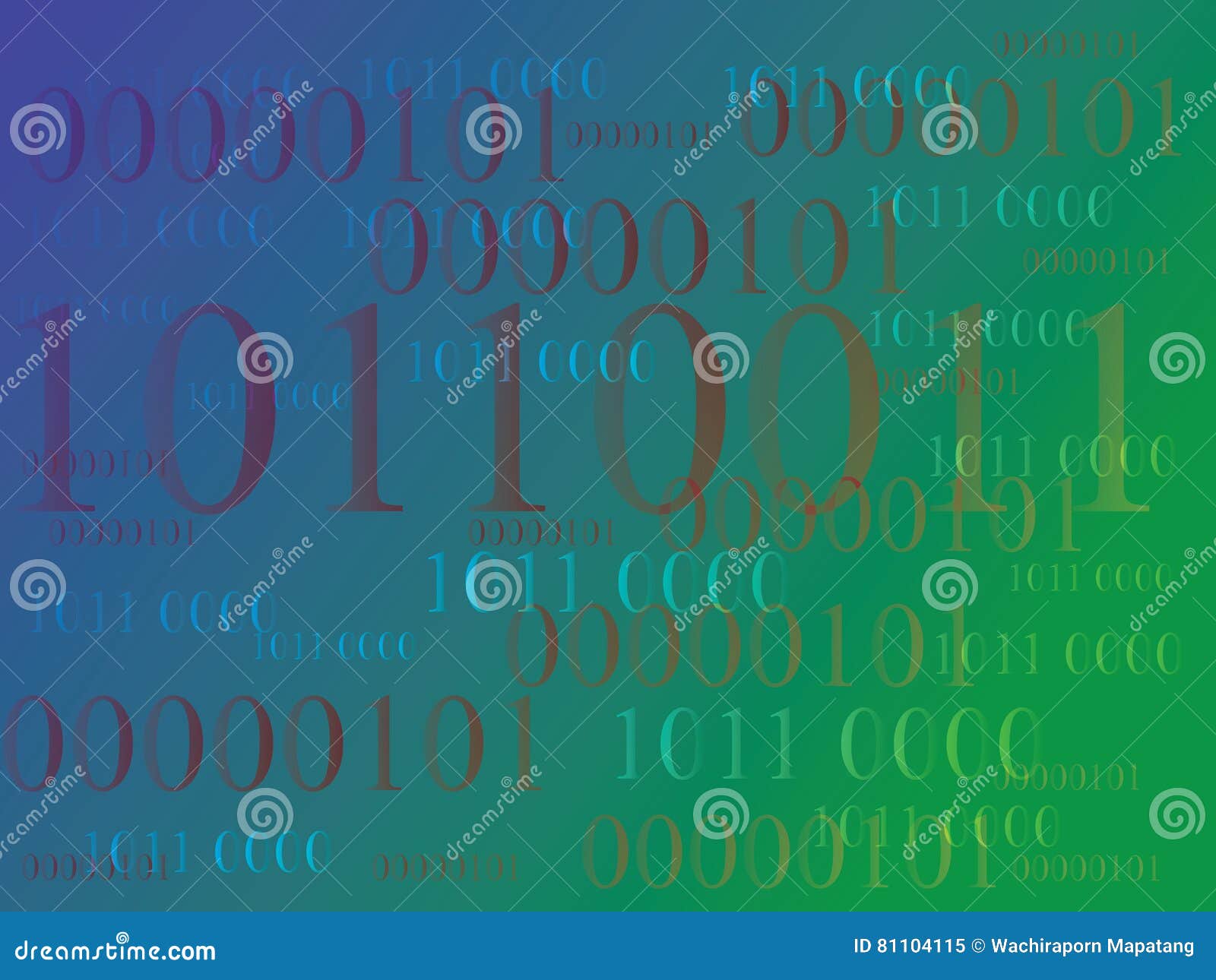 Abstract Information Background with Binary Code. Green Technology ...