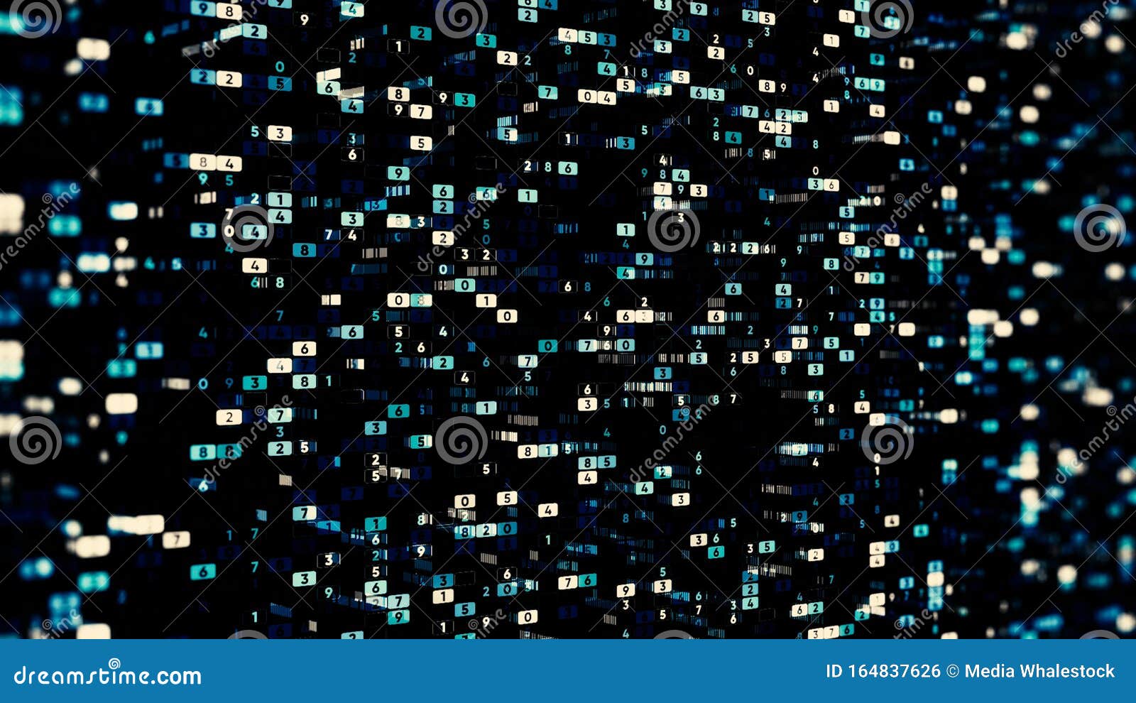Abstract Informational Background with Endless Cells with Numbers ...