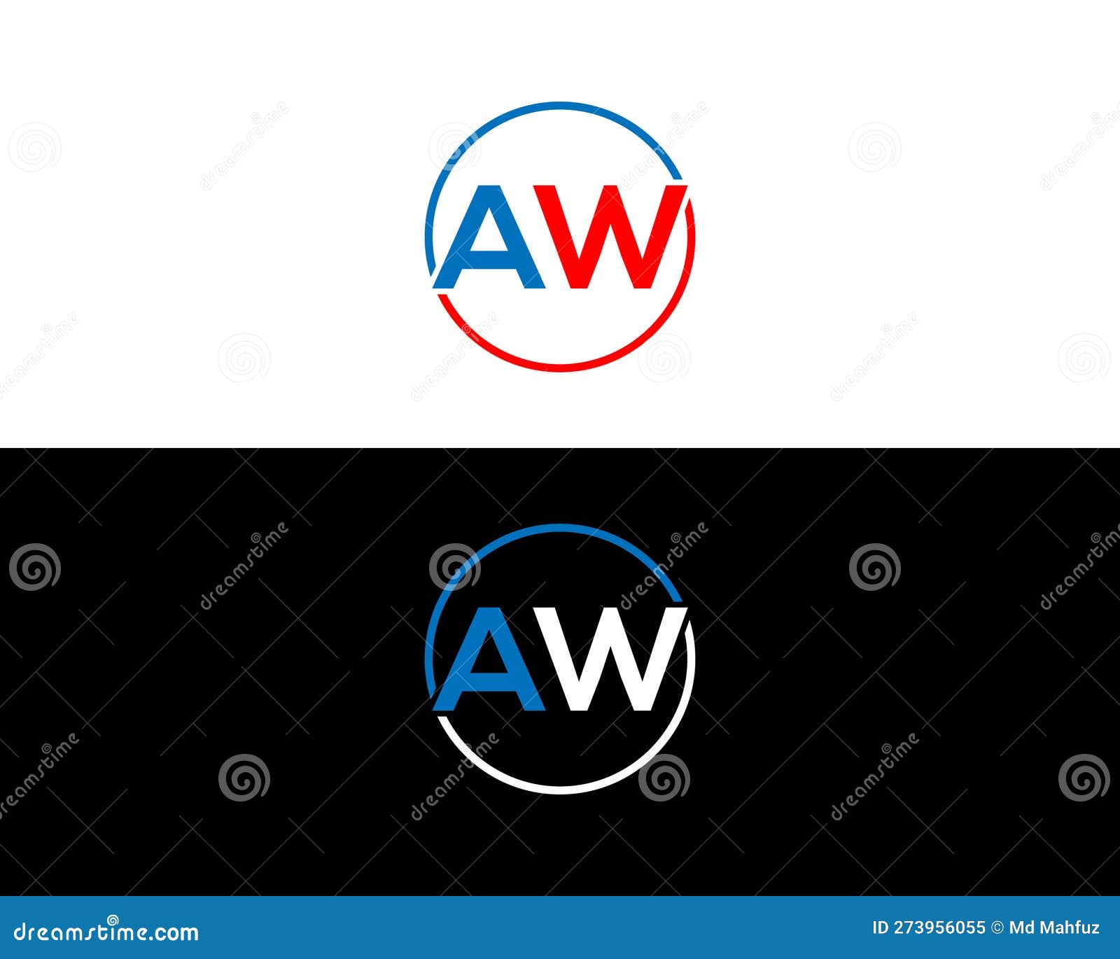 Abstract Initial AW Letter Logo Design Stock Vector - Illustration of ...